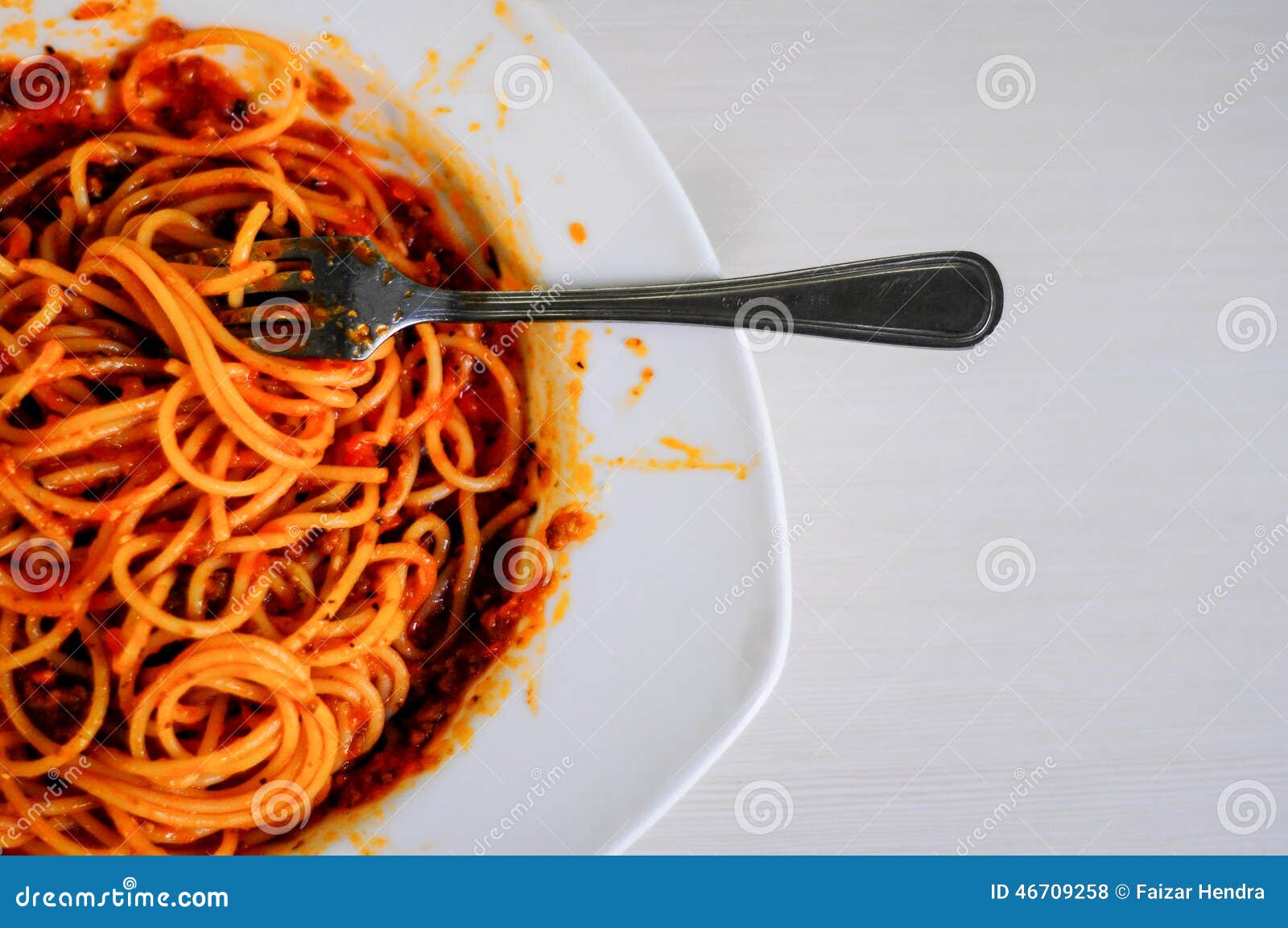 Spaghetti on a plate stock photo. Image of mess, food - 46709258