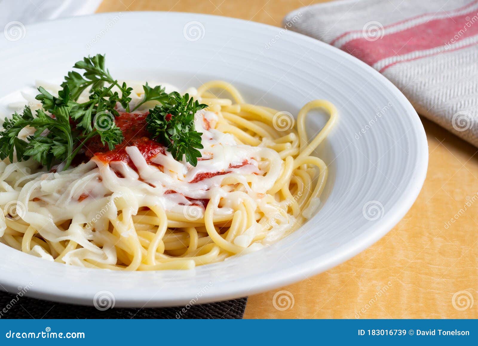 Spaghetti plate stock image. Image of napkin, food, lifestyle - 183016739
