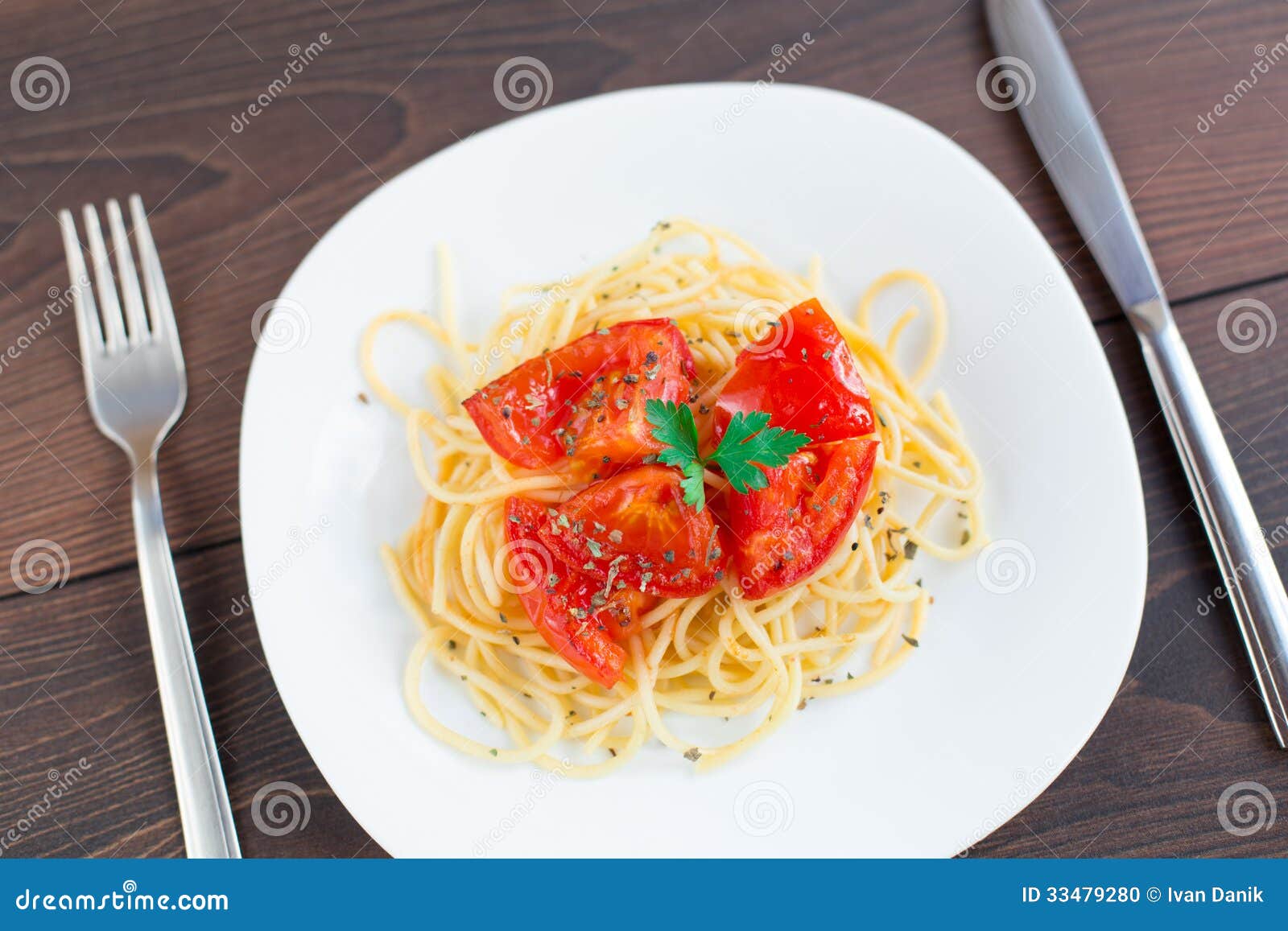 Spaghetti on a plate stock photo. Image of food, cuisine - 33479280