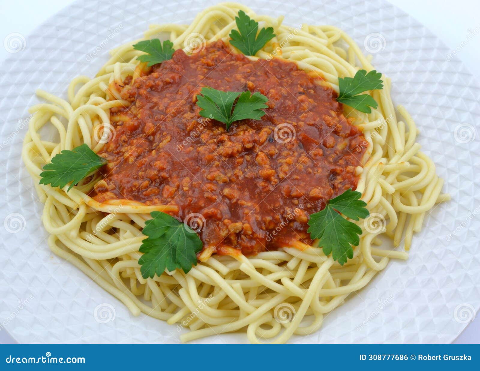 Spaghetti on a plate stock photo. Image of homemade - 308777686