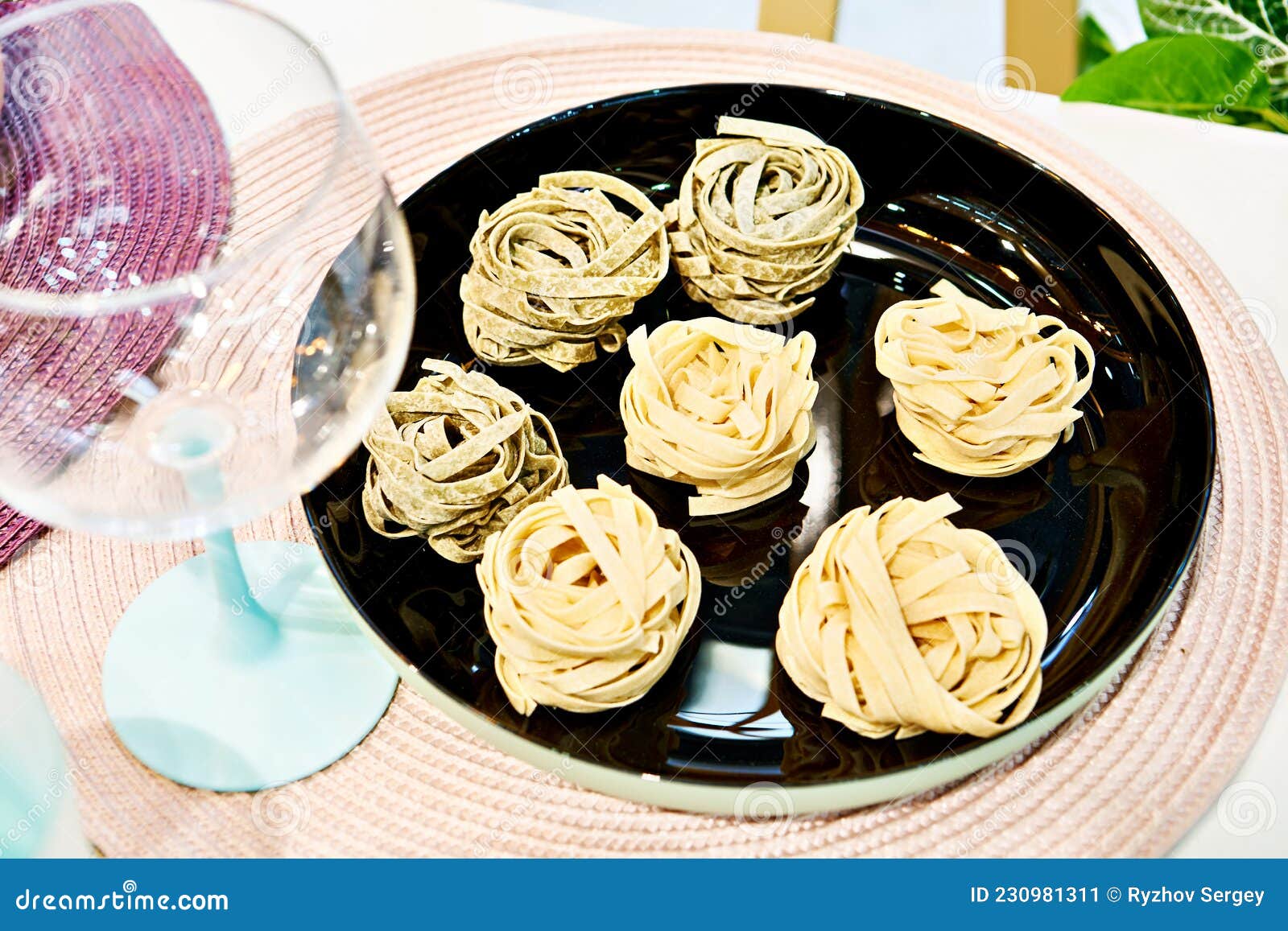 Spaghetti in Plate on Table Stock Image - Image of italian, wheat ...