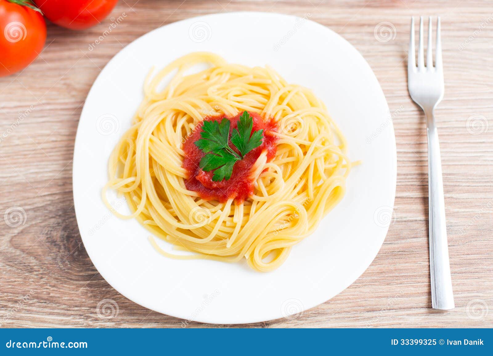 Spaghetti on a plate stock image. Image of juicy, tasteful - 33399325