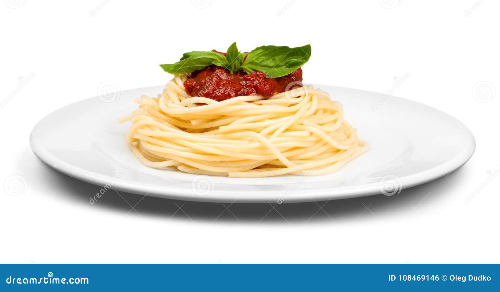 Spaghetti on Plate Top View with Clipping Path Stock Photo - Image of ...