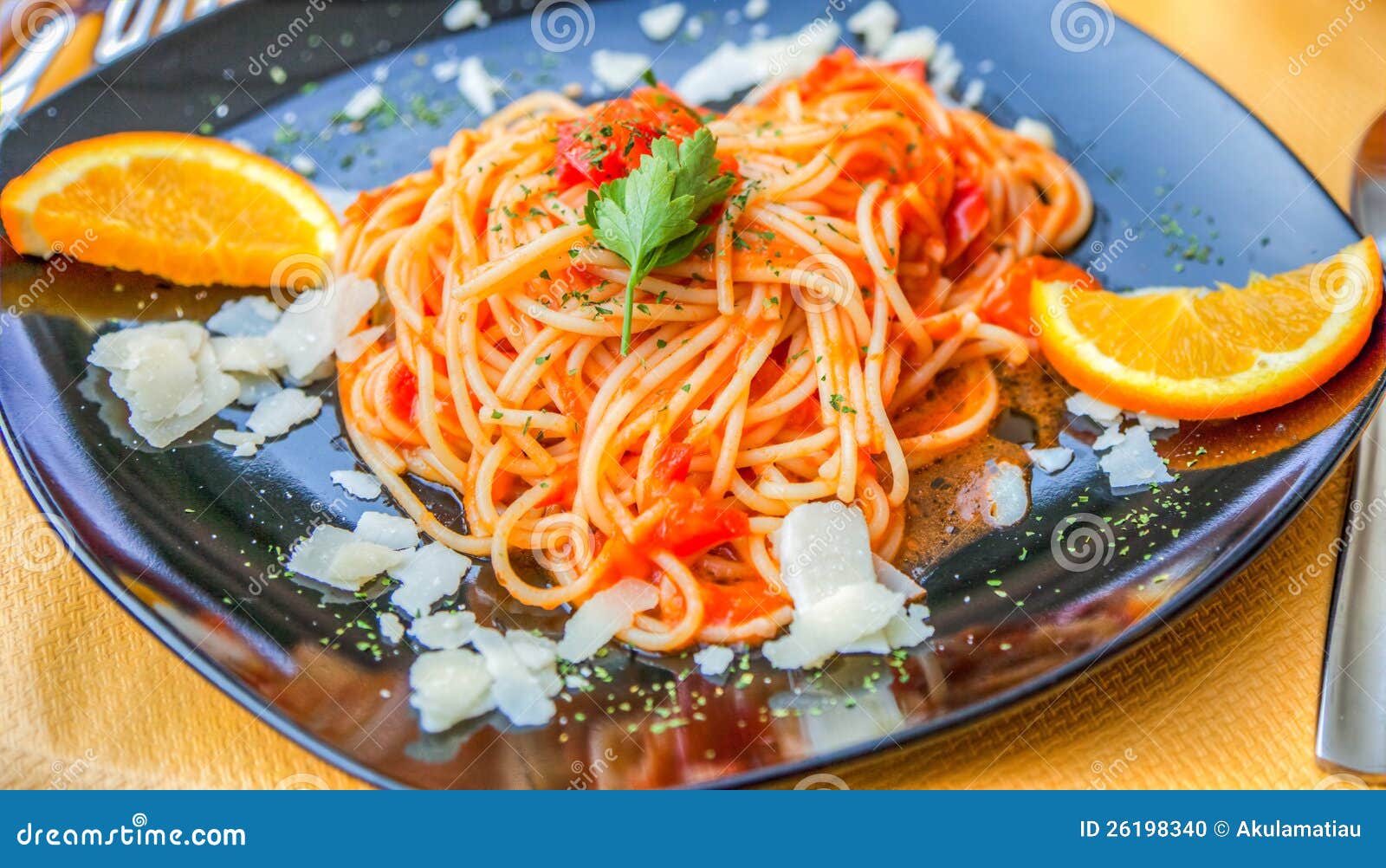 Spaghetti Pomodoro stock photo. Image of beef, eating - 26198340