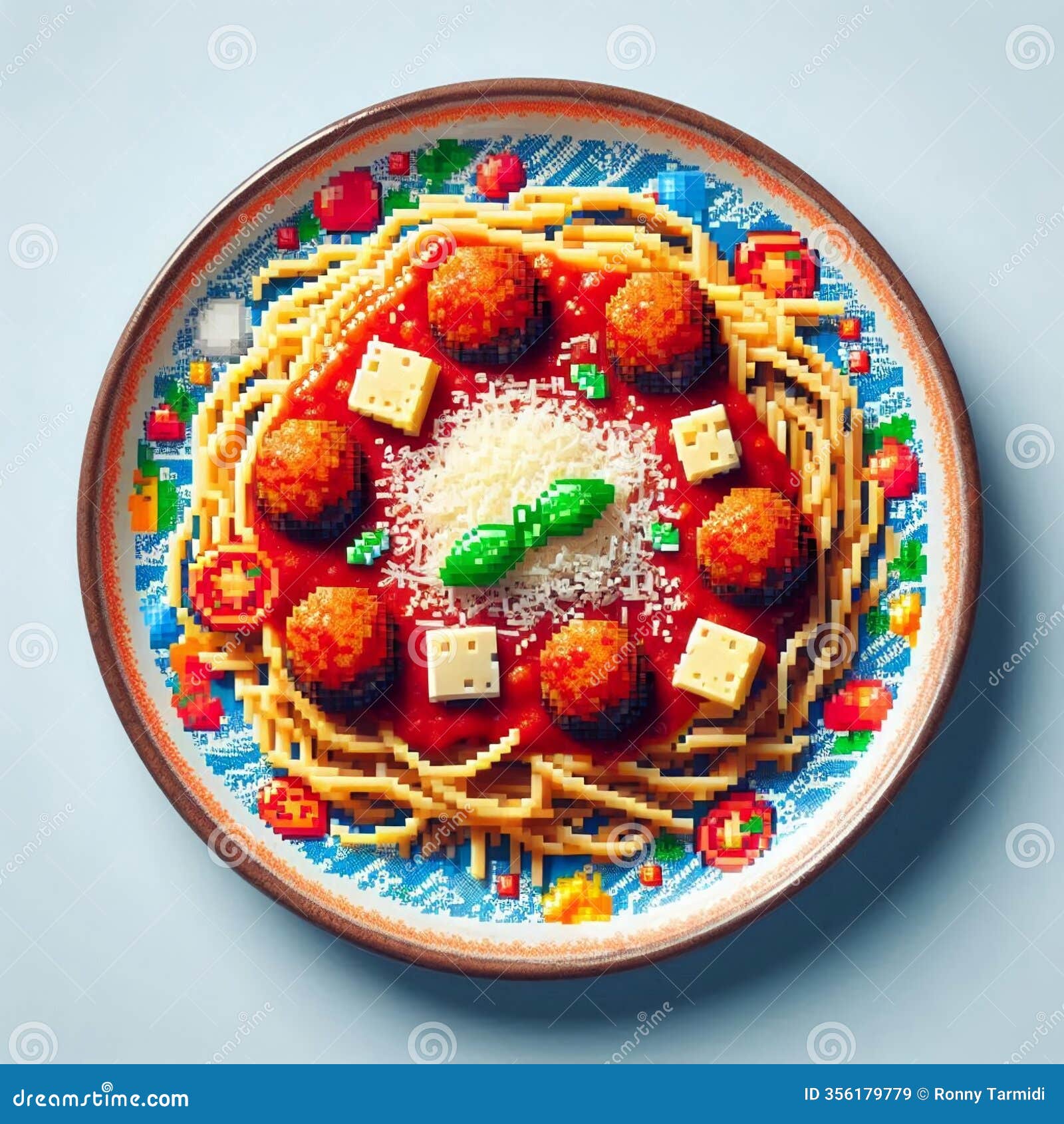 Spaghetti Portrait, Pixel Art Stock Illustration - Illustration of ...