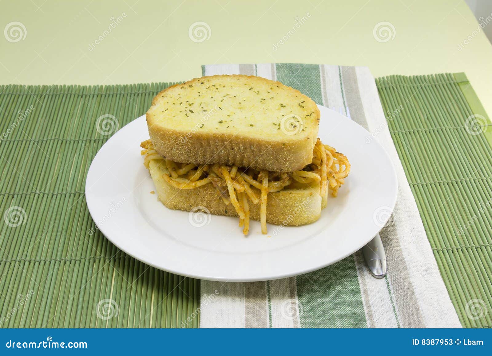 Spaghetti sandwich stock image. Image of spaghetti, pasta - 8387953