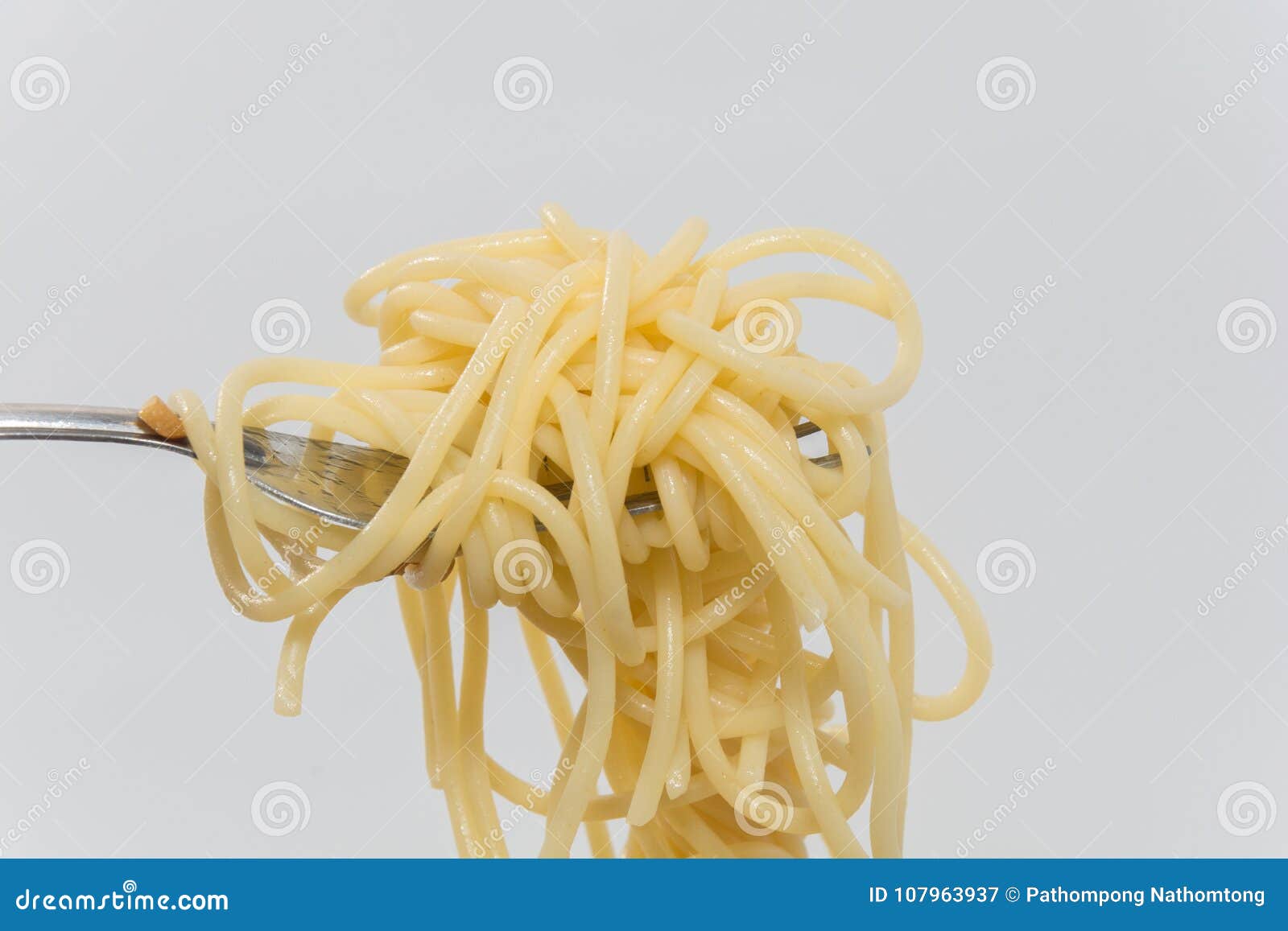 Spaghetti without Sauce with Fork Stock Image - Image of healthy, food ...