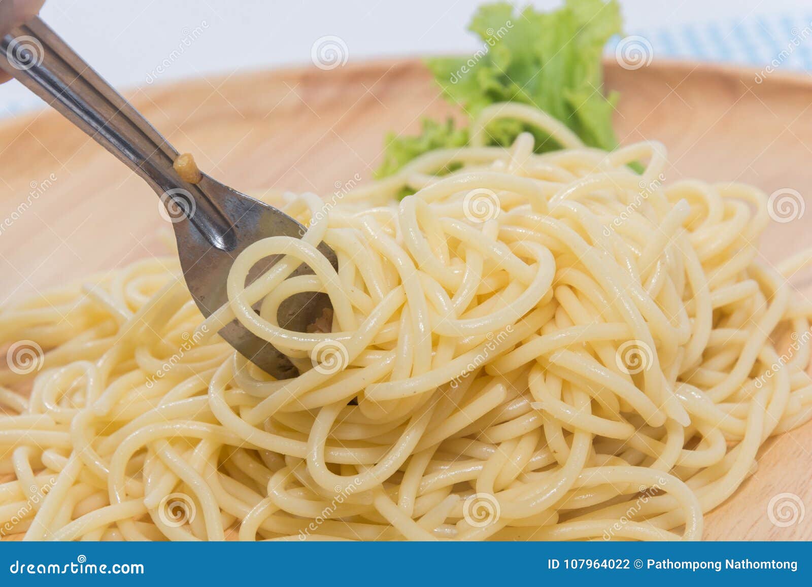 Spaghetti without Sauce with Fork Stock Photo - Image of diet, heap ...