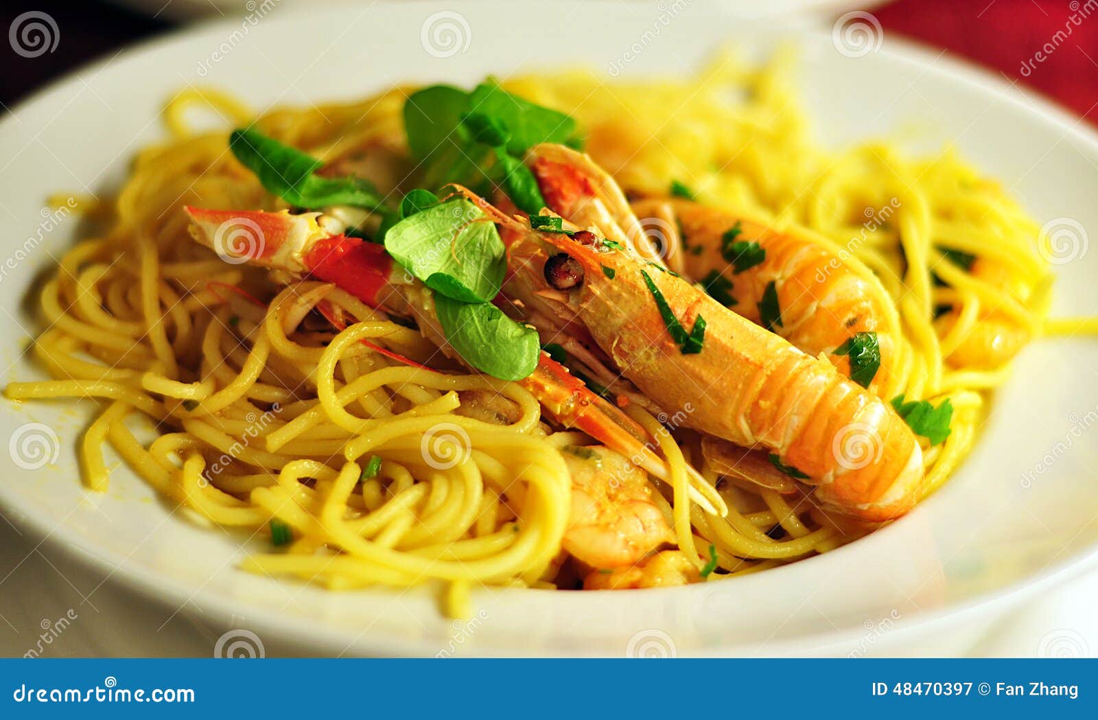 Spaghetti with Scampi stock image. Image of appetite - 48470397