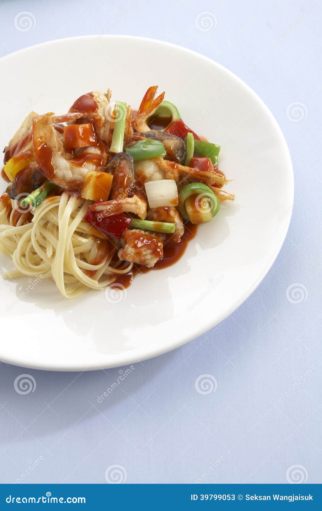 Spaghetti Seafood and Tomato Sauce Stock Image - Image of nutrition ...