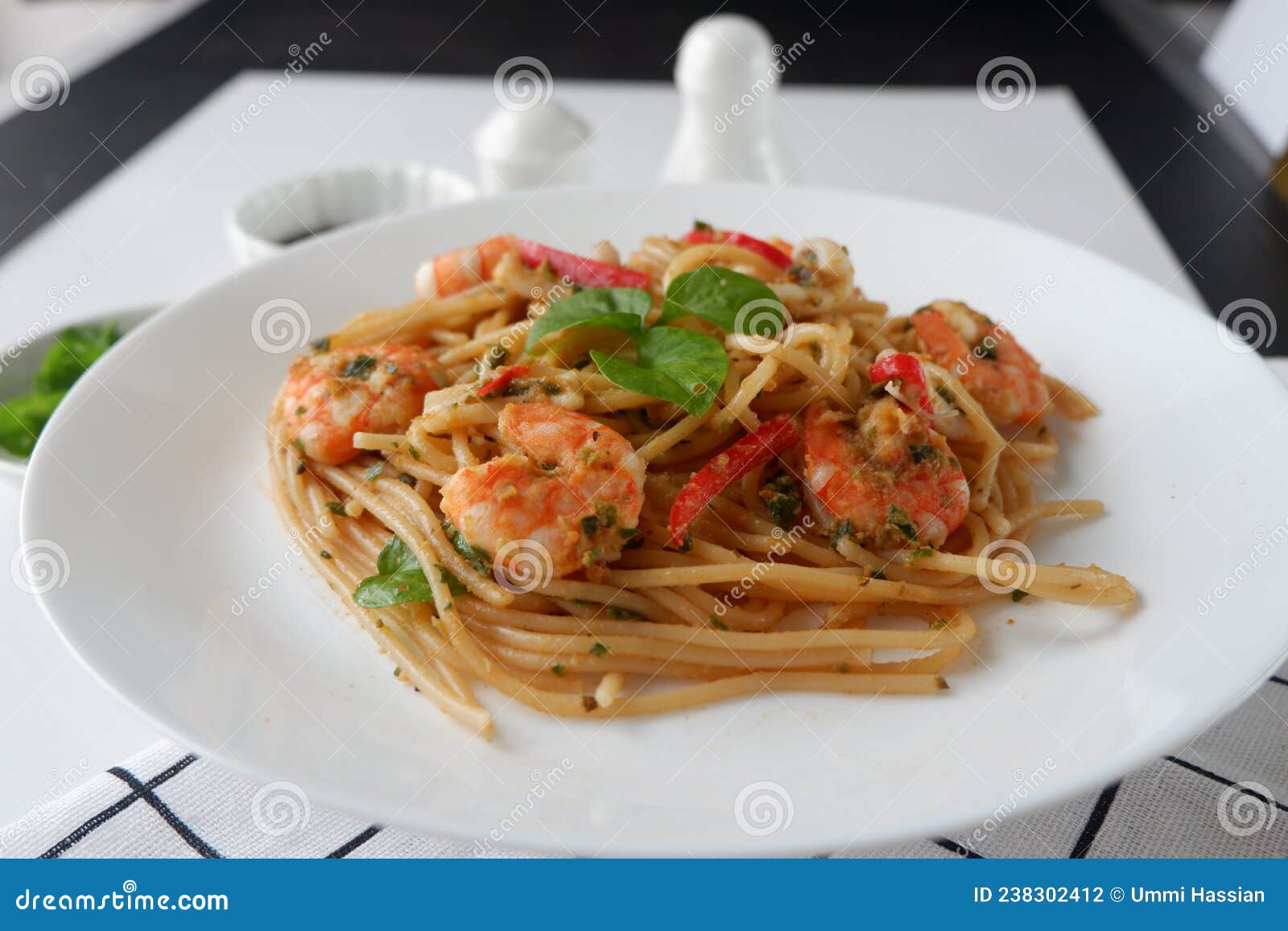 Spaghetti with Seafood from Top View Stock Photo - Image of dinner ...