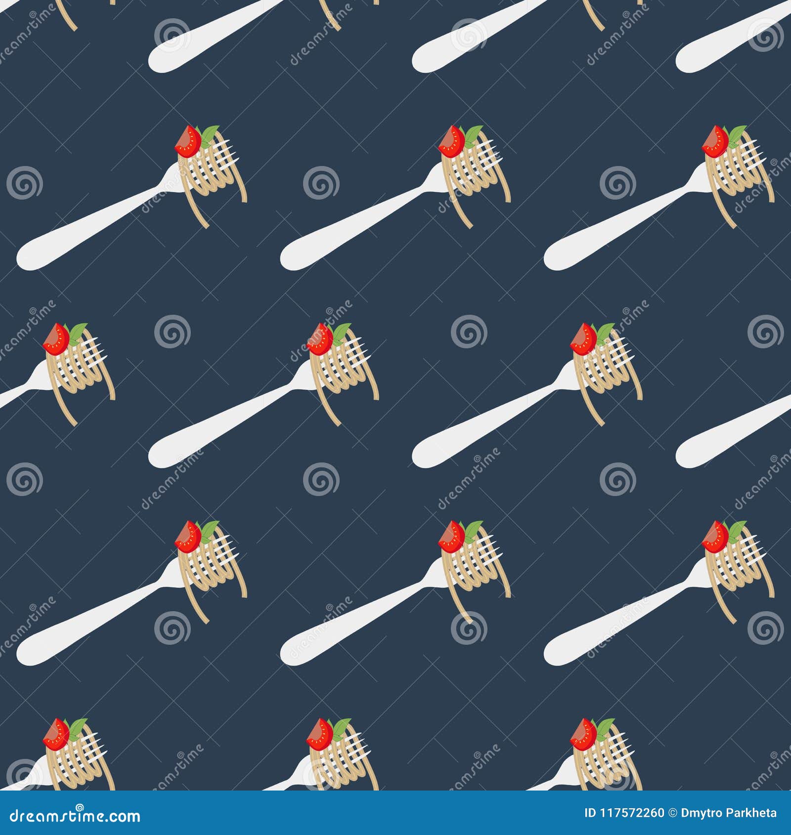 Spaghetti Seamless Pattern. Pasta Sketched Design. Italian Food For ...