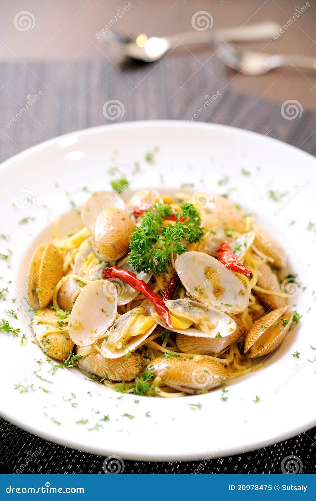 Spaghetti Shell with Chilli Stock Image - Image of garlic, closeup ...