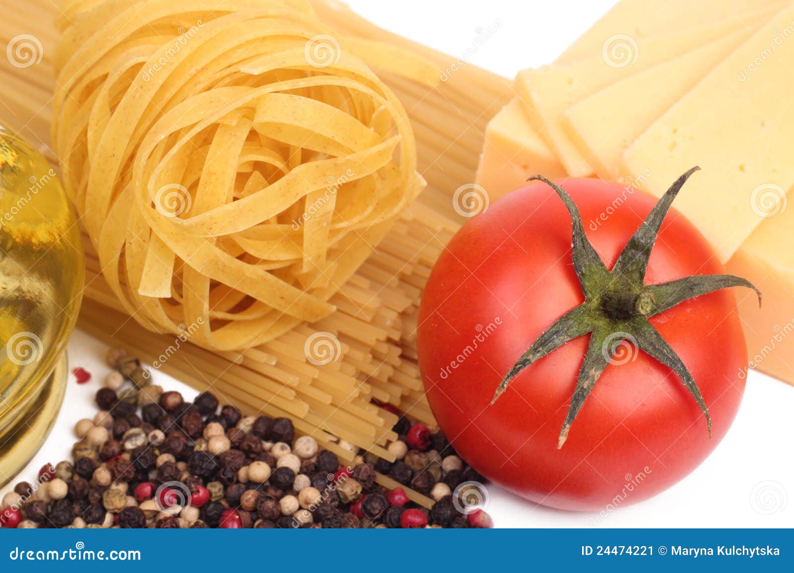Spaghetti with Some Objects Stock Image - Image of meal, isolation ...