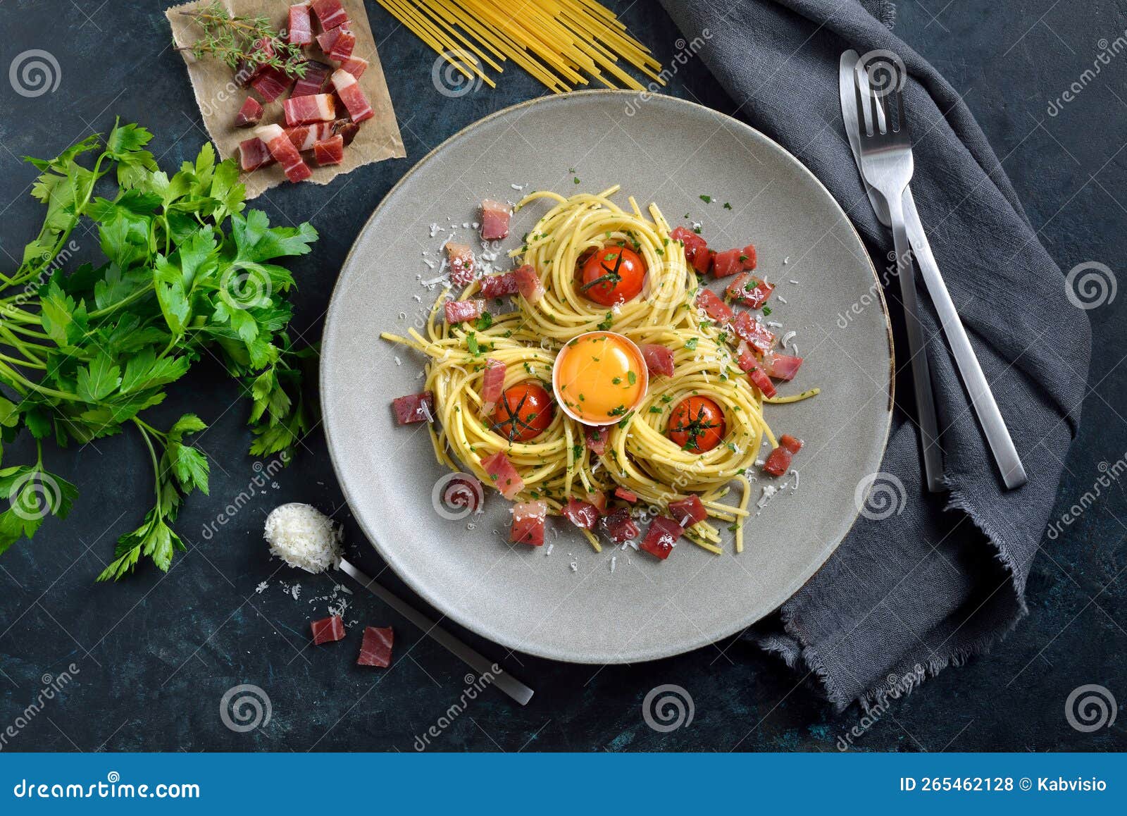 Spaghetti in South Tyrolean Style Stock Photo - Image of cured, recipe ...