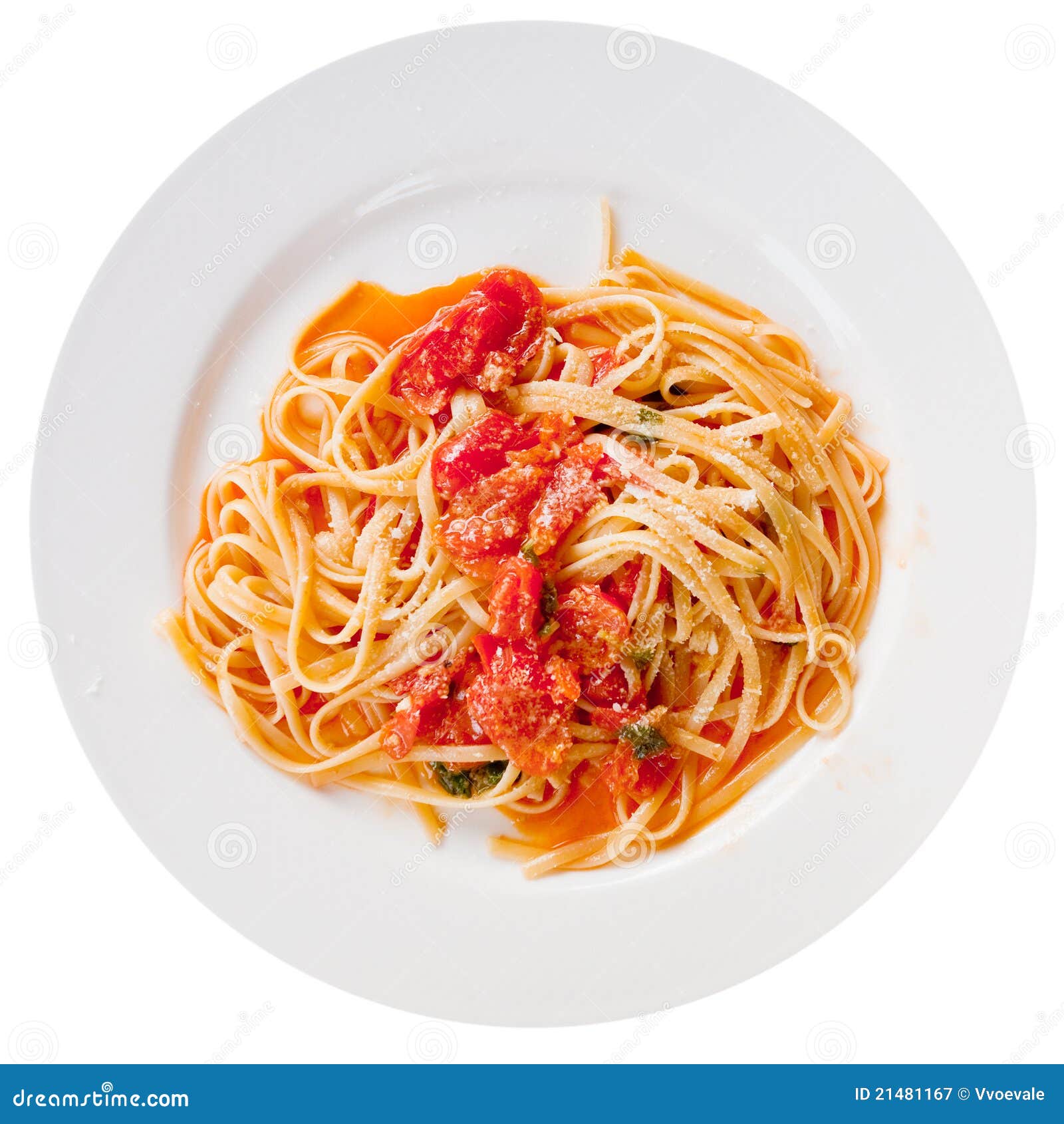 Spaghetti with Spicy Tomato Sauce on White Plate Stock Image - Image of ...
