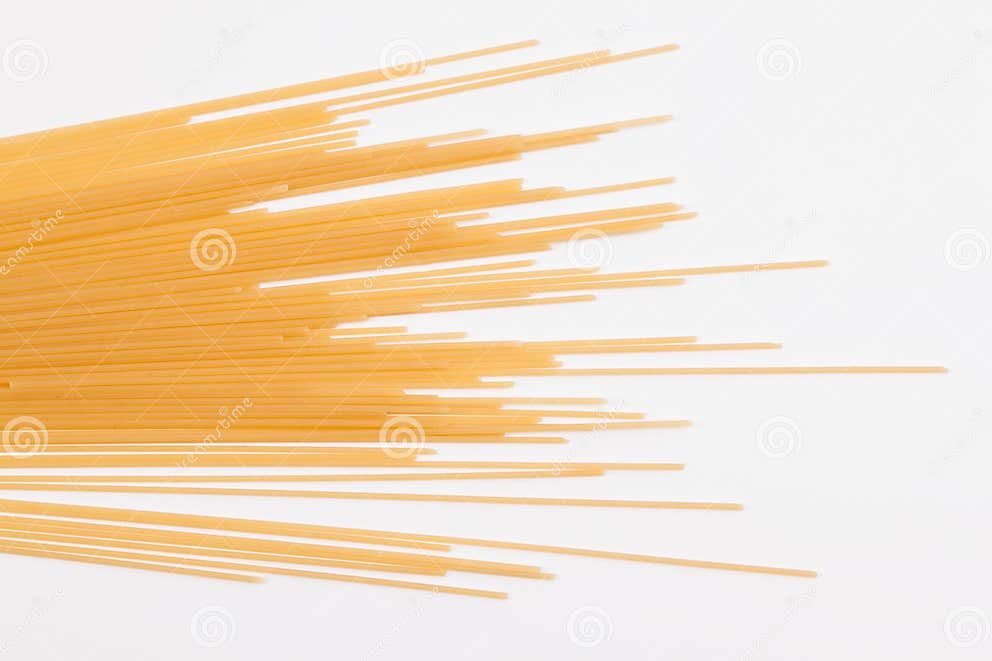 Spaghetti Spread Out on a White Surface Stock Image - Image of lunch ...
