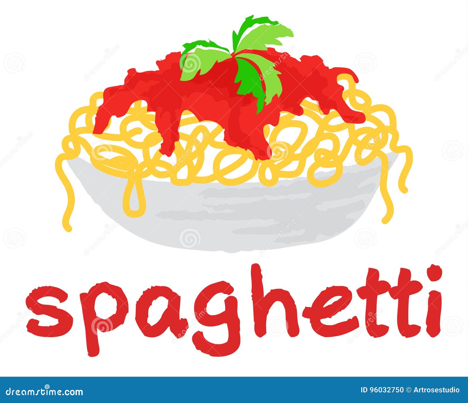 Spaghetti sticker stock vector. Illustration of eating - 96032750