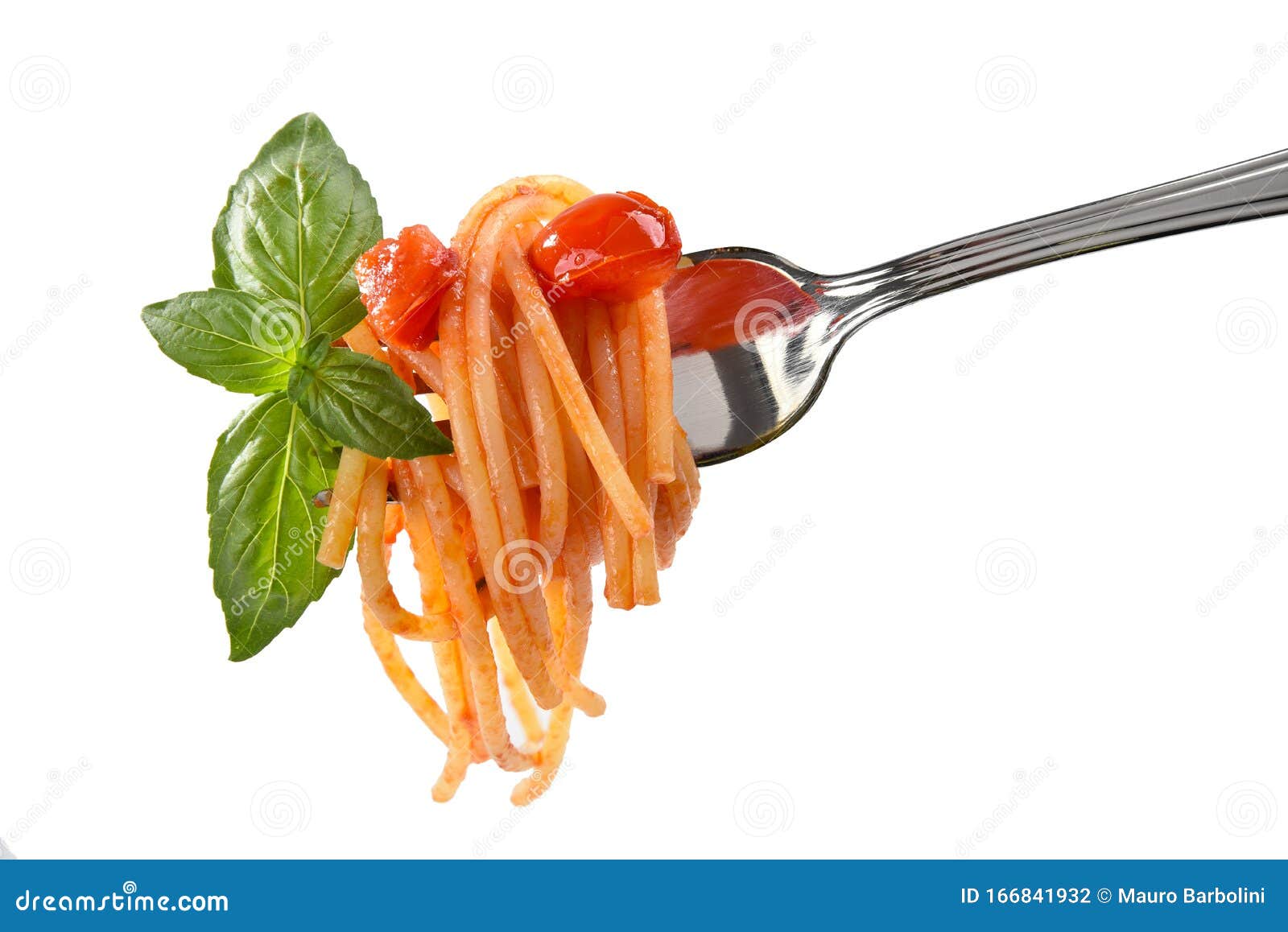 Spaghetti sulla forchetta stock photo. Image of isolated - 166841932