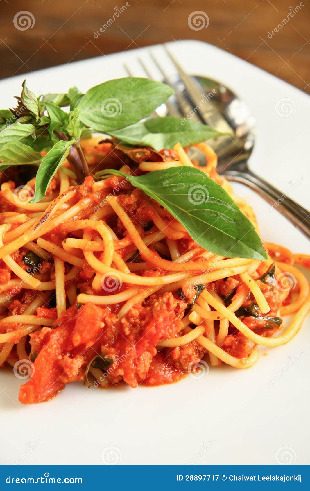Spaghetti with Thai Style Sauce Stock Image - Image of dish, meal: 28897717