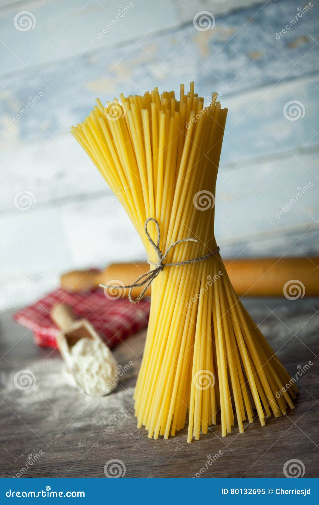 Spaghetti tied with a rope stock image. Image of chopping - 80132695