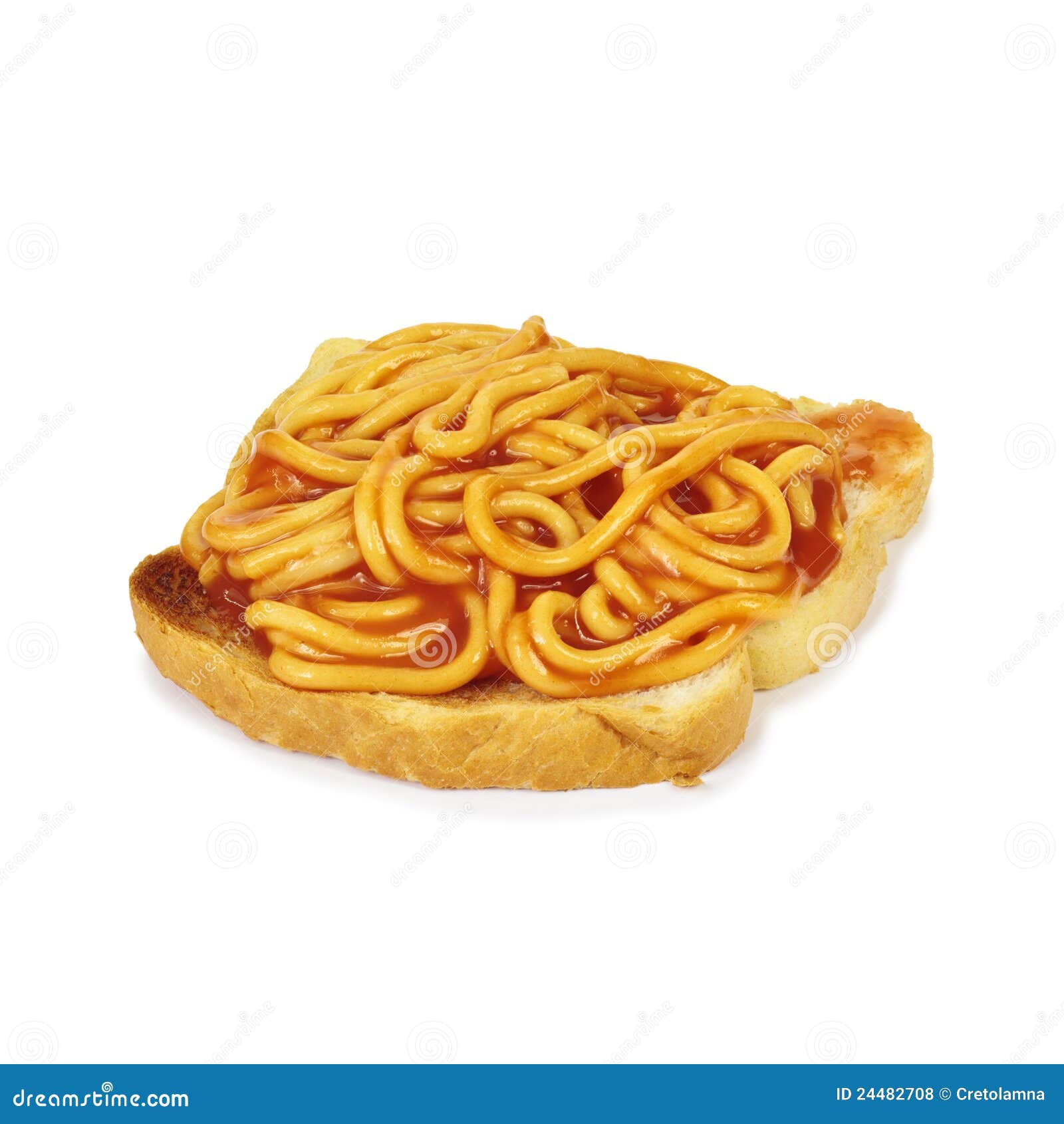 Spaghetti on toast. stock photo. Image of cheap, meal - 24482708