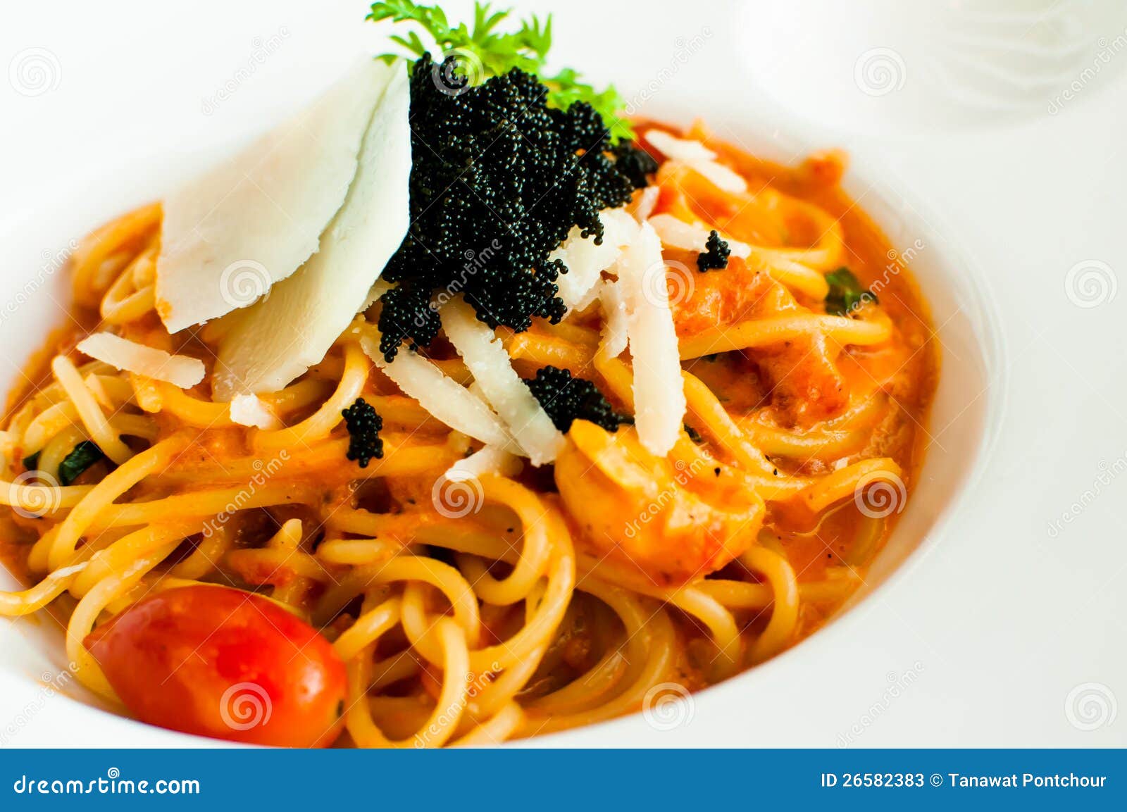 Spaghetti with Tomato and Chilli Sauce Stock Image - Image of cheese ...