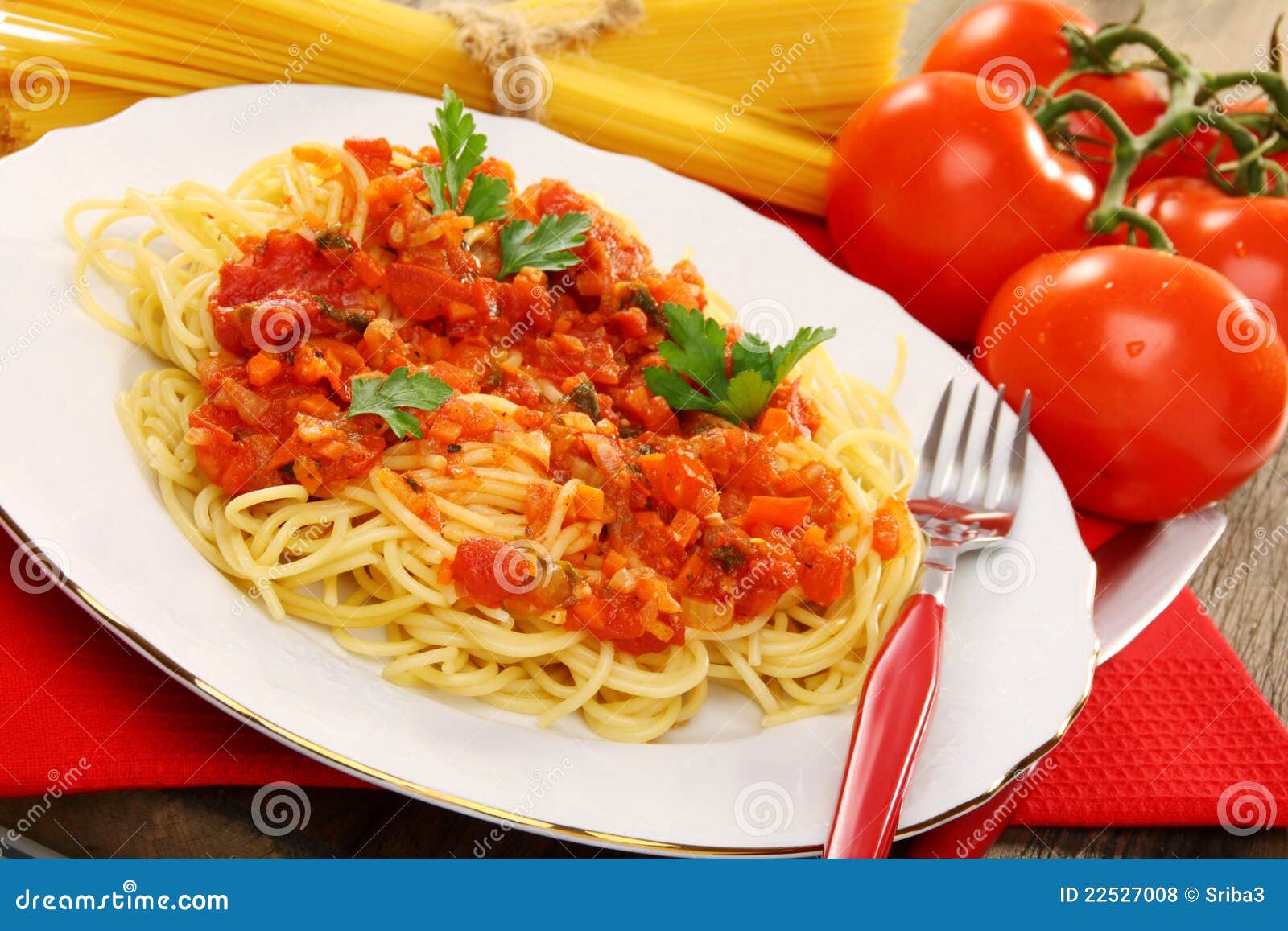 Spaghetti with Tomato Sauce. Stock Photo - Image of tomato, traditional ...