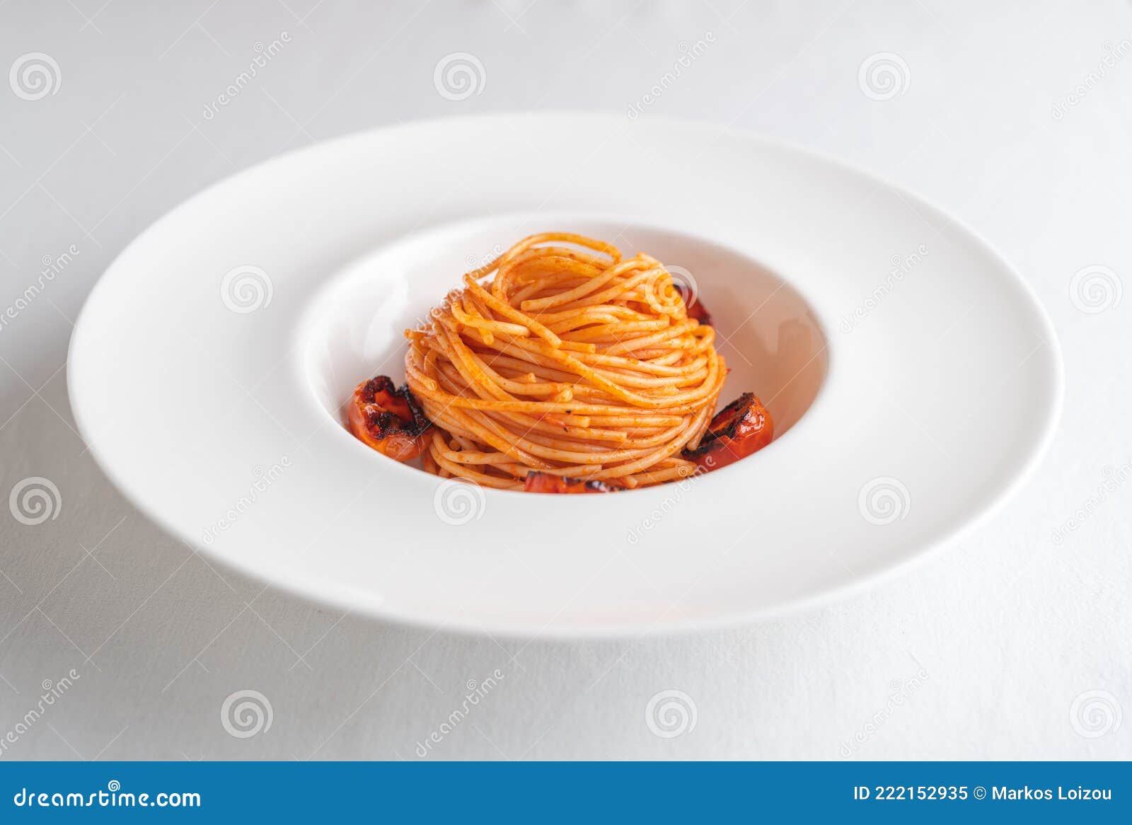 Spaghetti with Tomato Sauce and Burned Tomatos Stock Image - Image of ...