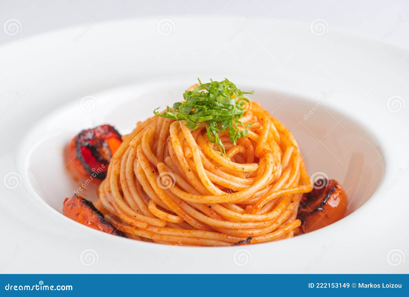 Spaghetti with Tomato Sauce and Burned Tomatos Stock Image - Image of ...