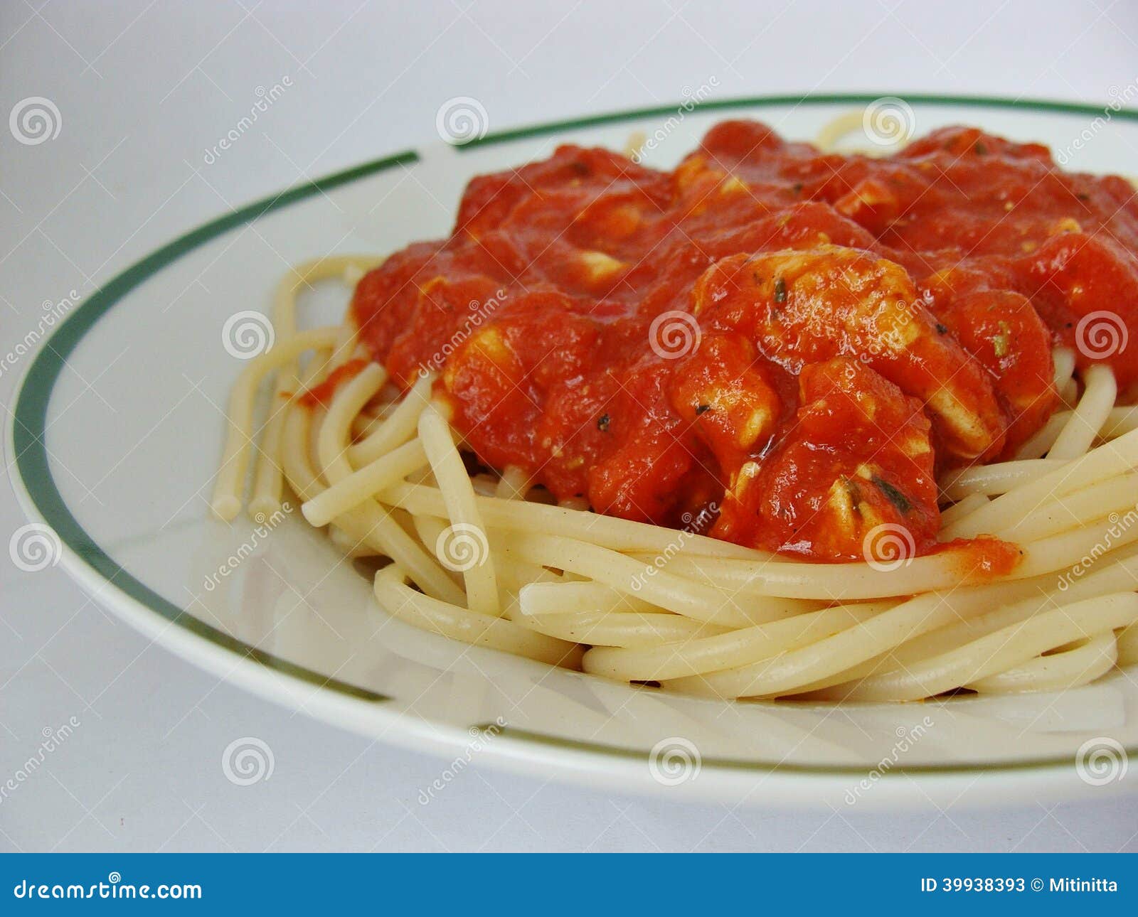 Spaghetti with Tomato Sauce Stock Image - Image of food, chicken: 39938393