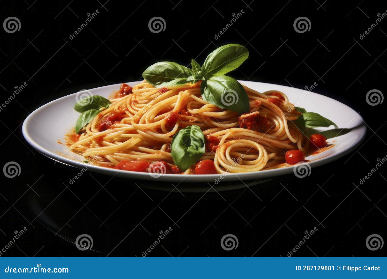 Spaghetti with Tomato Sauce Rustic Presentation Stock Image - Image of ...