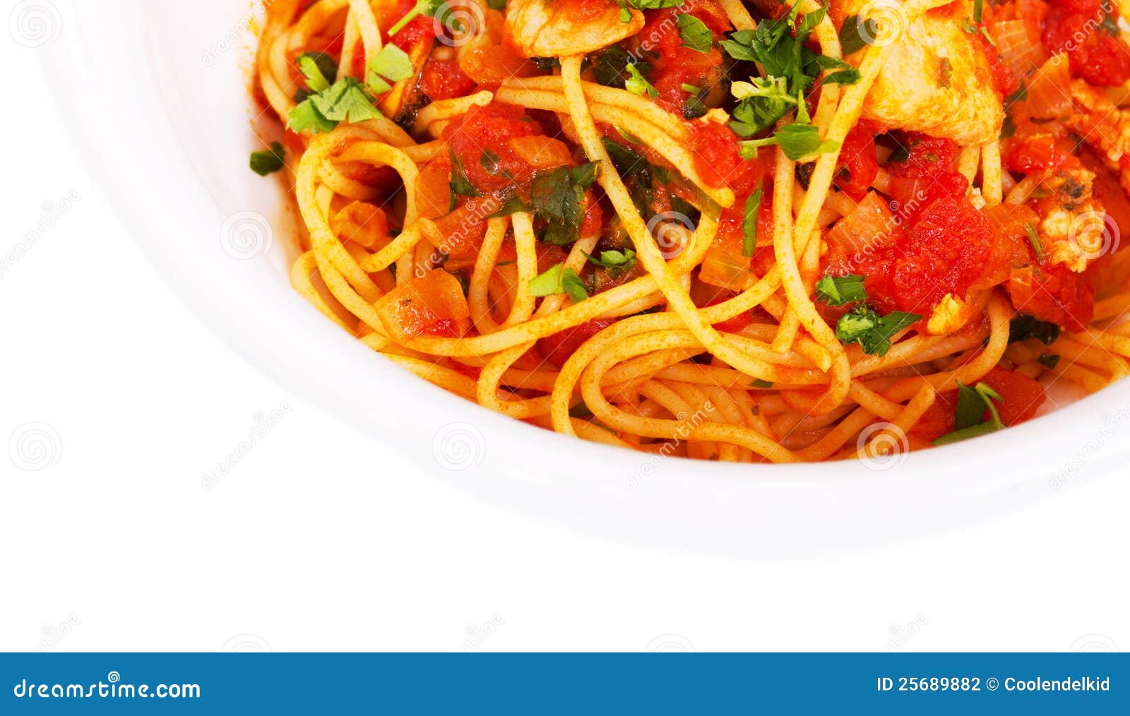 Spaghetti Tomato Seafood Dish Top View Stock Photo - Image of delicious ...