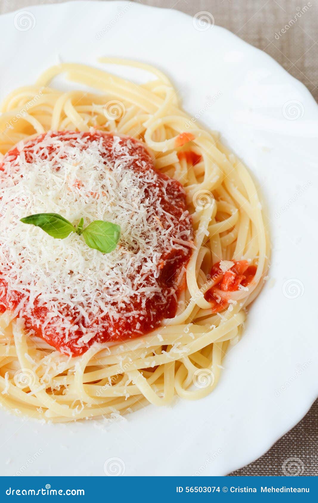 Spaghetti with Tomatoe Sauce and Parmesan Stock Photo - Image of sauce ...