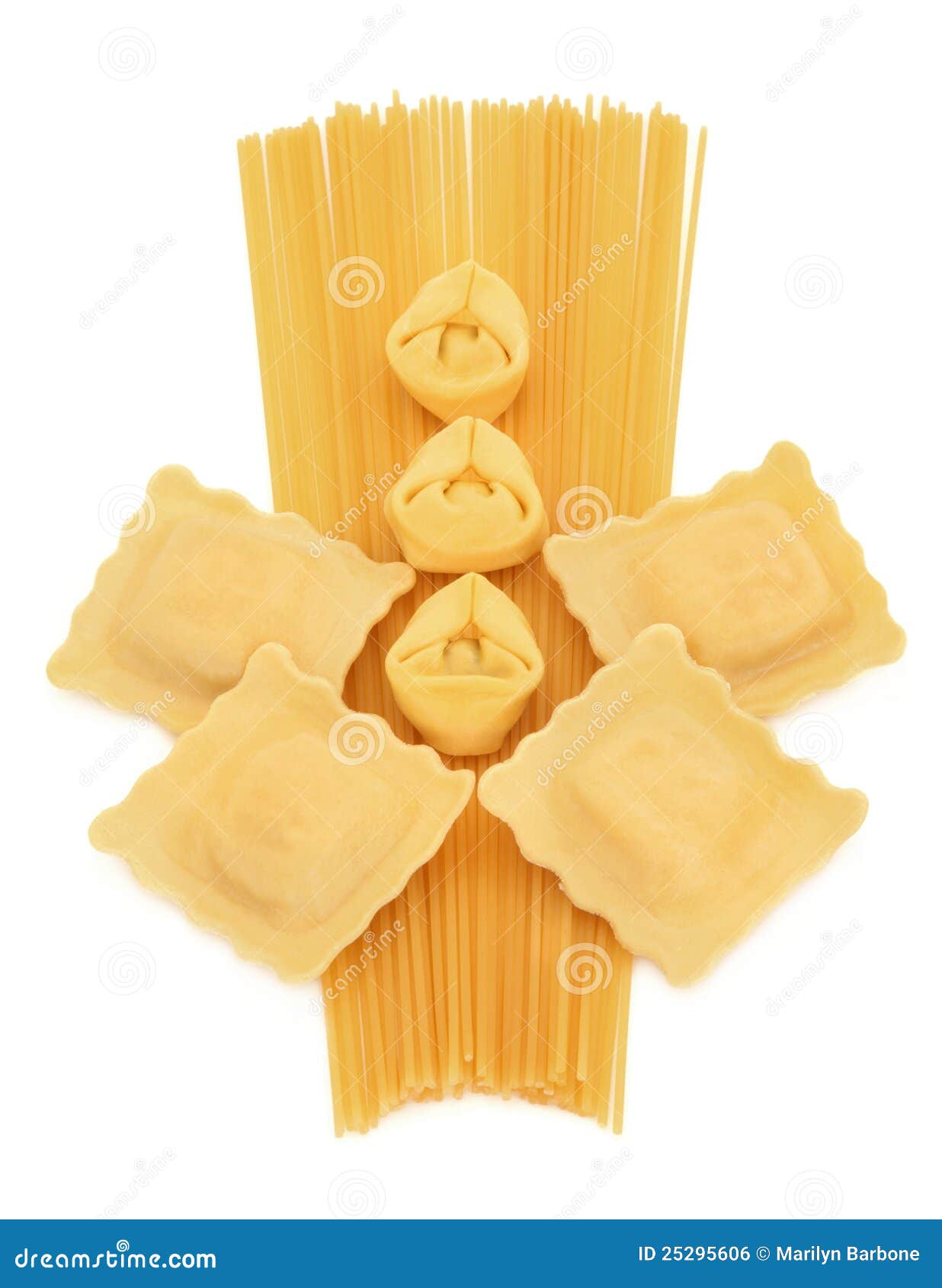 Spaghetti Tortellini and Ravioli Pasta Stock Photo - Image of ...