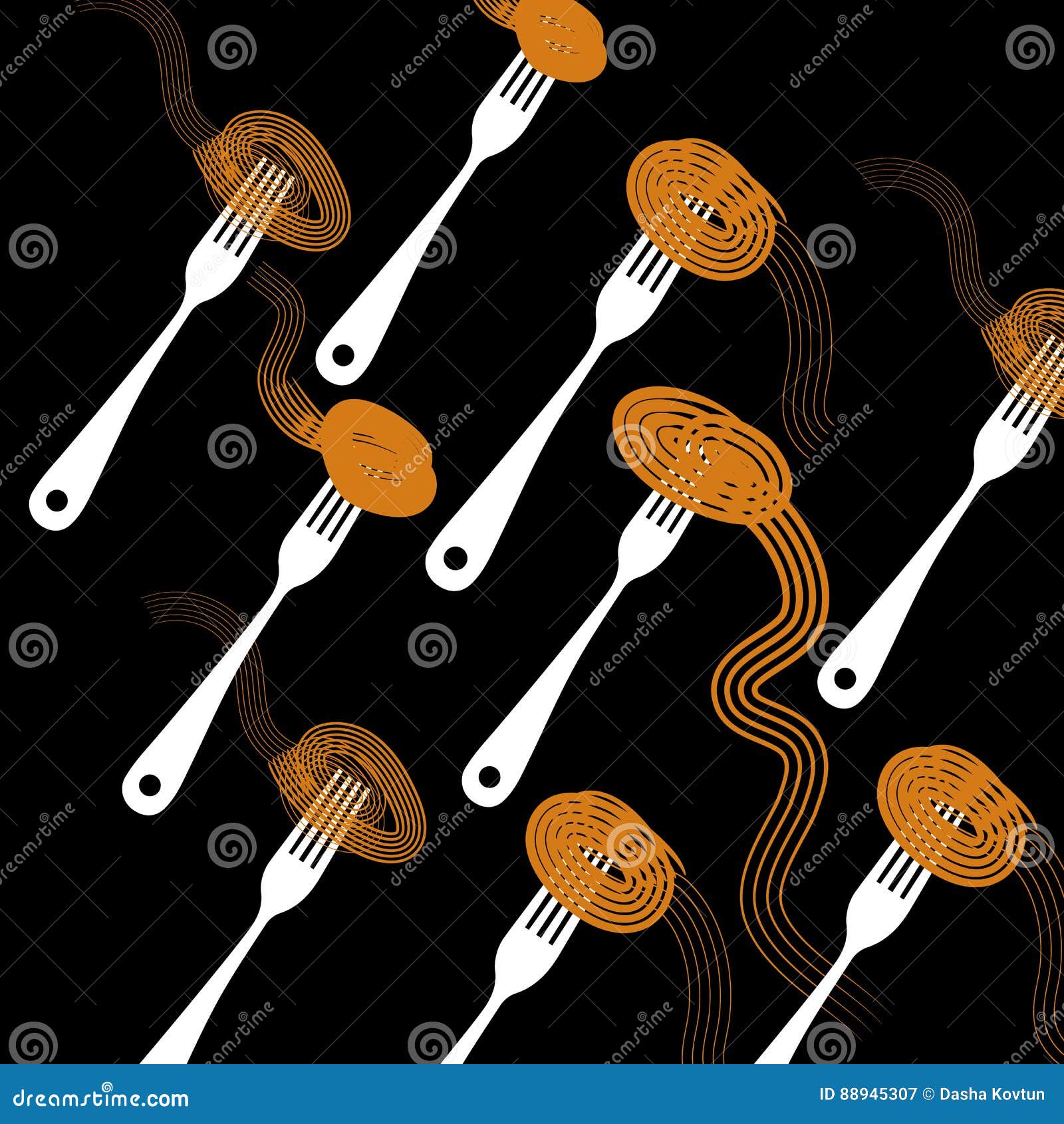 Spaghetti Vector Food Pasta Fork Meal Stock Vector - Illustration of ...