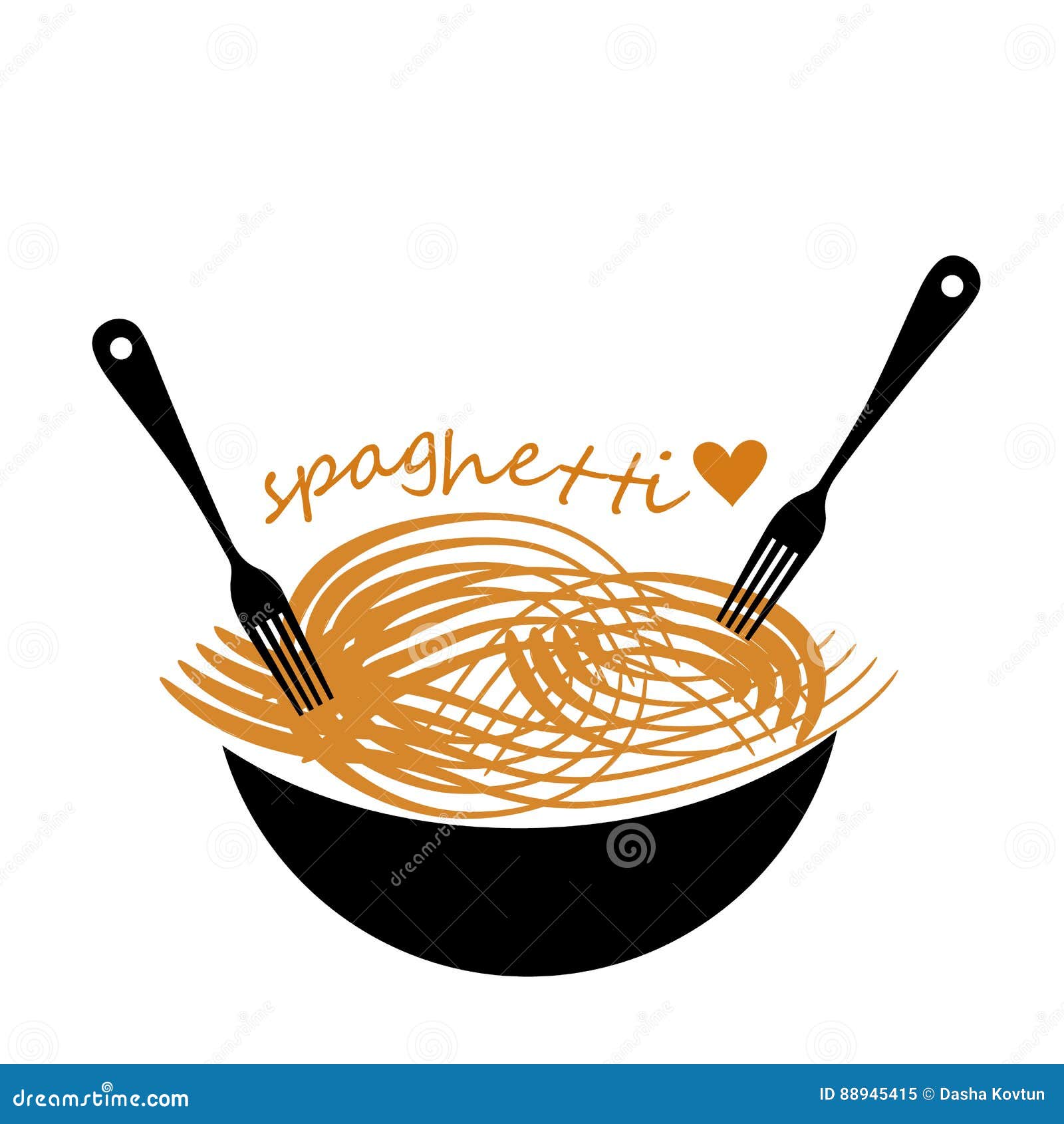 Spaghetti Vector Food Pasta Fork Meal Stock Vector - Illustration of ...