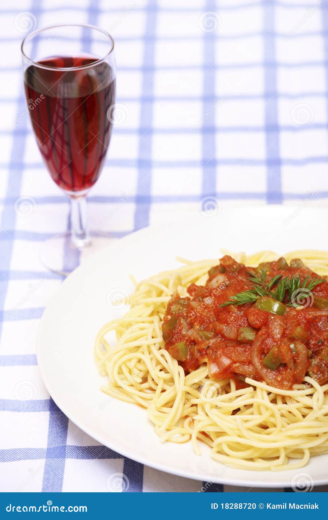 Spaghetti with wine stock photo. Image of pasta, relationship - 18288720