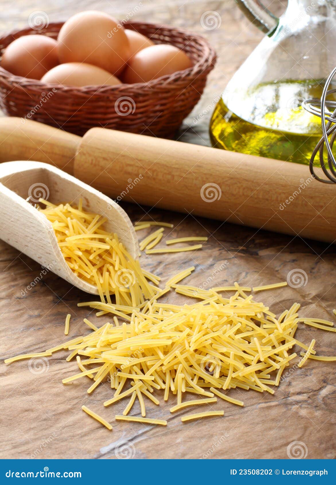 Spaghettini - Italian Raw Pasta Stock Photo - Image of healthy, closeup ...
