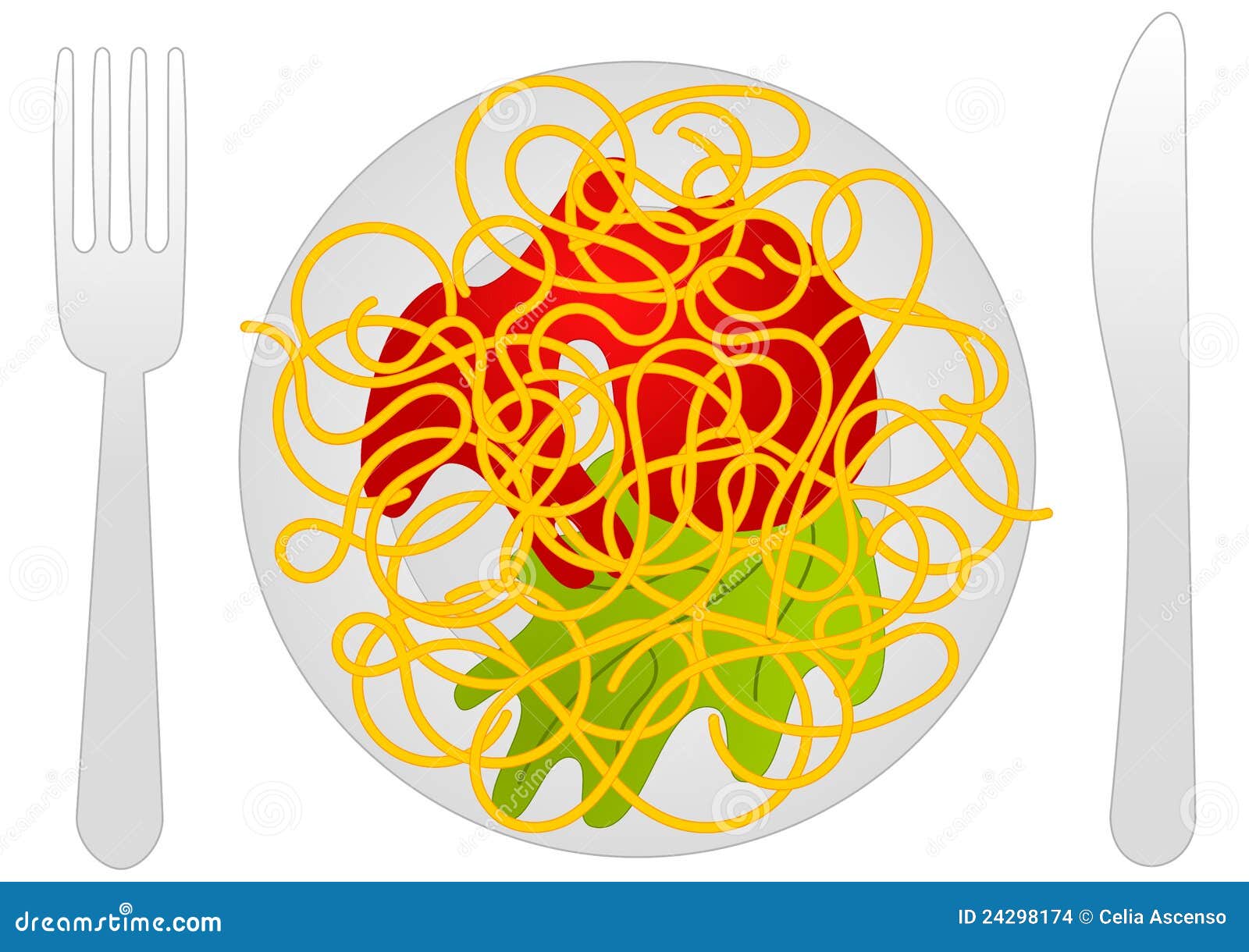 Spaghetti Labyrinth Vector Maze Game Puzzle With Solution In Hidden ...