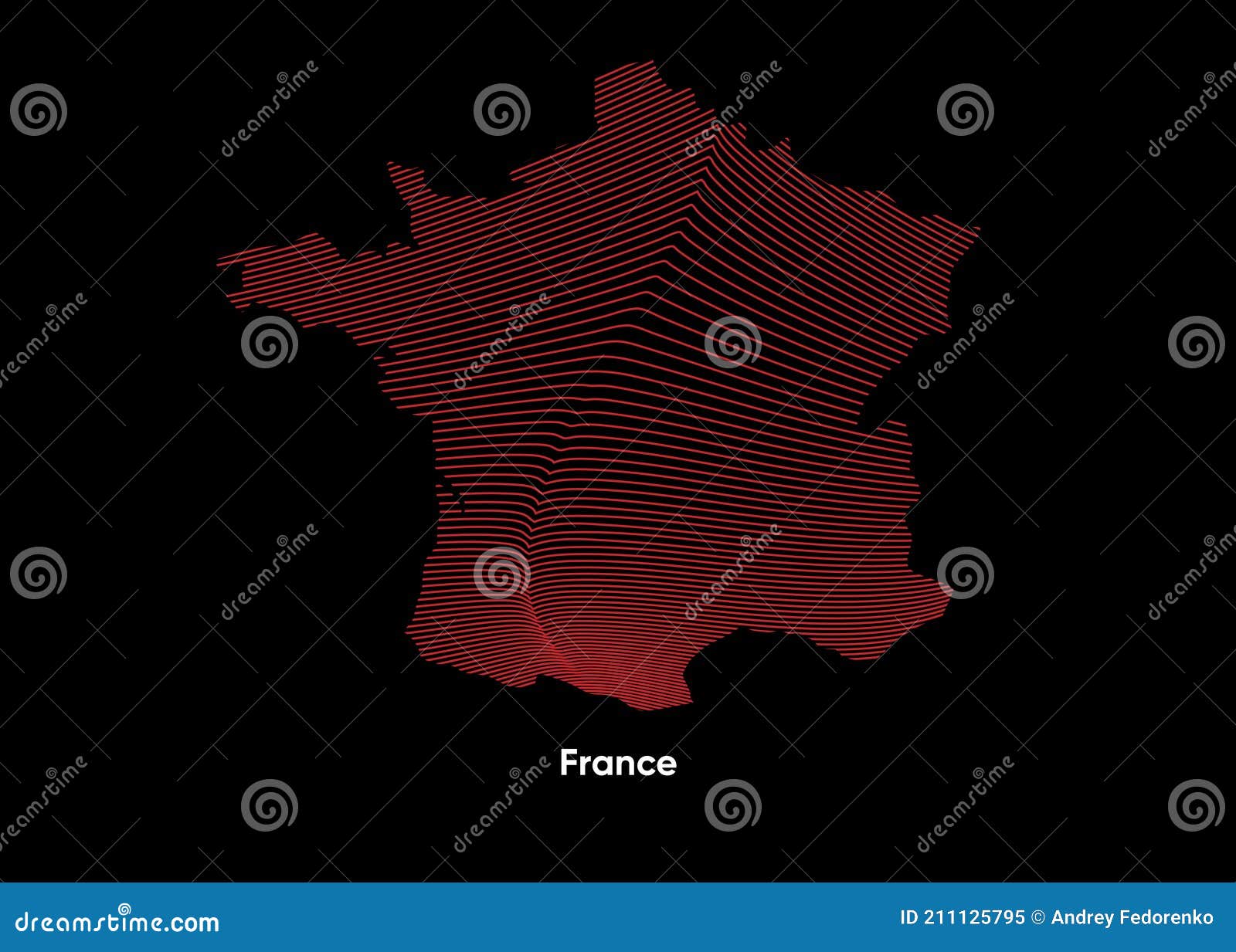 Twist Lines Map of France. France Political Map Stock Vector ...