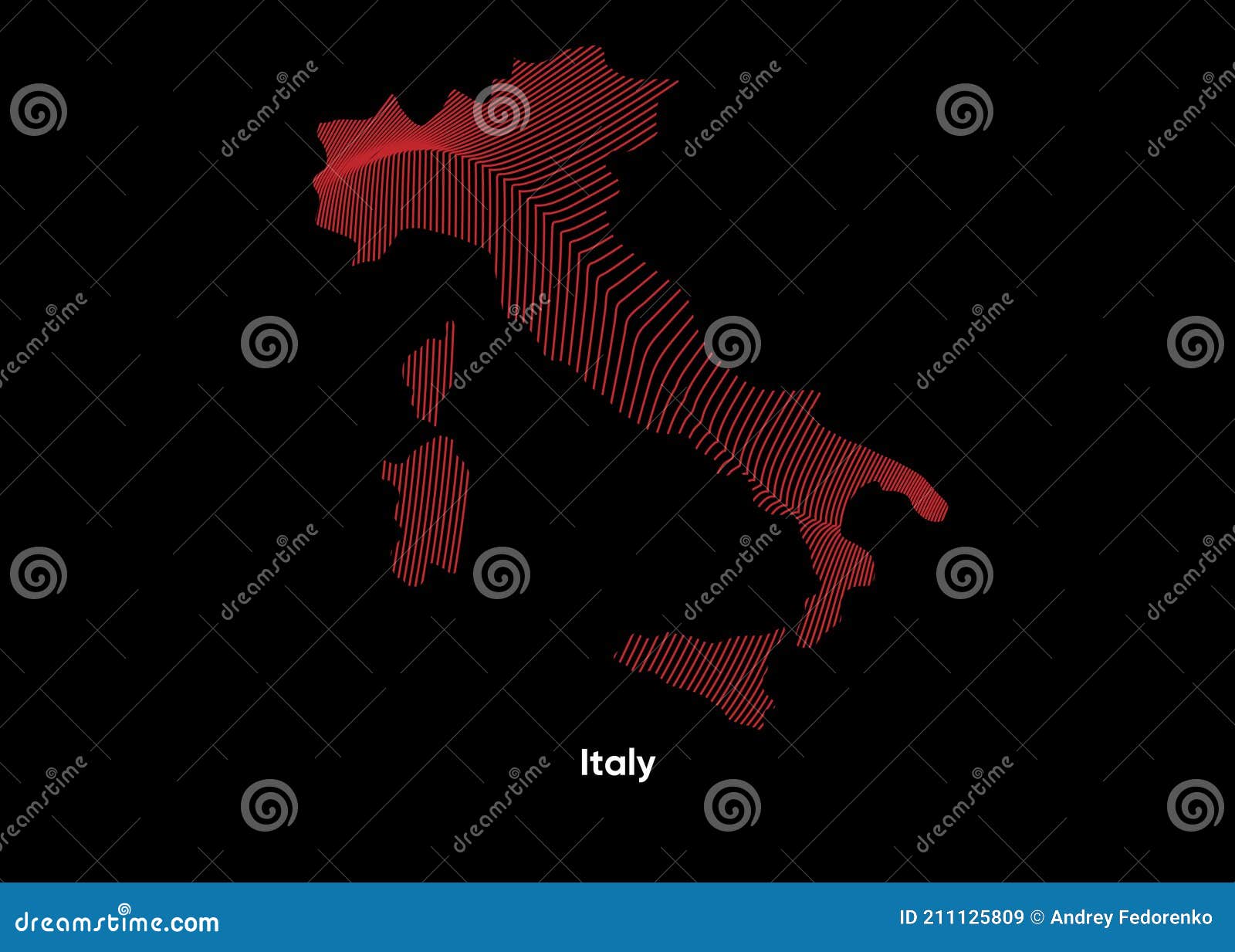 Twist Lines Map of Italy. Italy Political Map Stock Vector ...