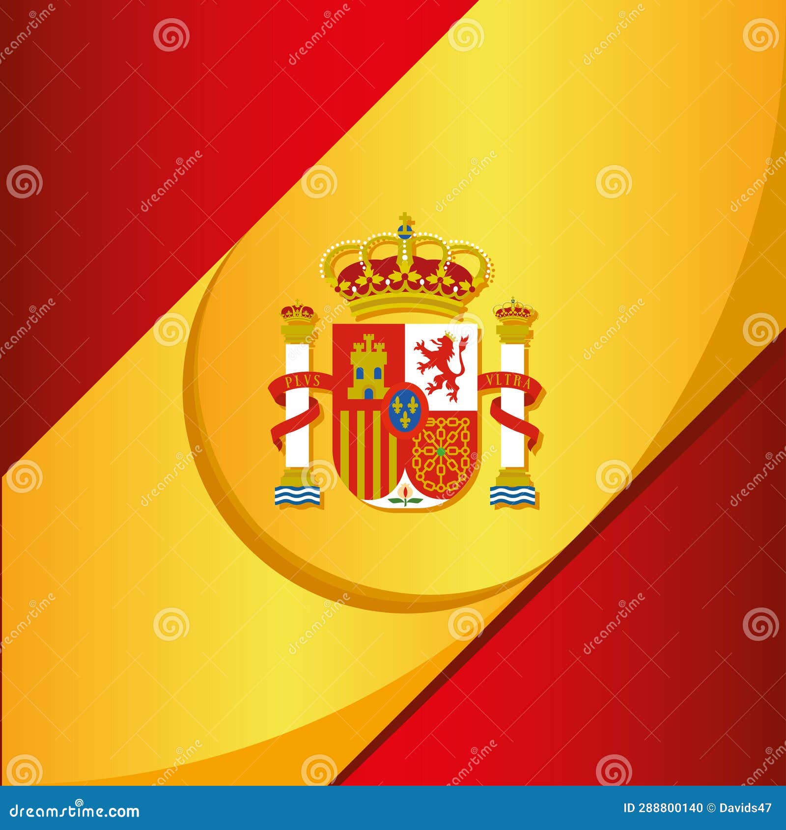 Spain Background with Its Flag and Shield Vector Stock Vector ...