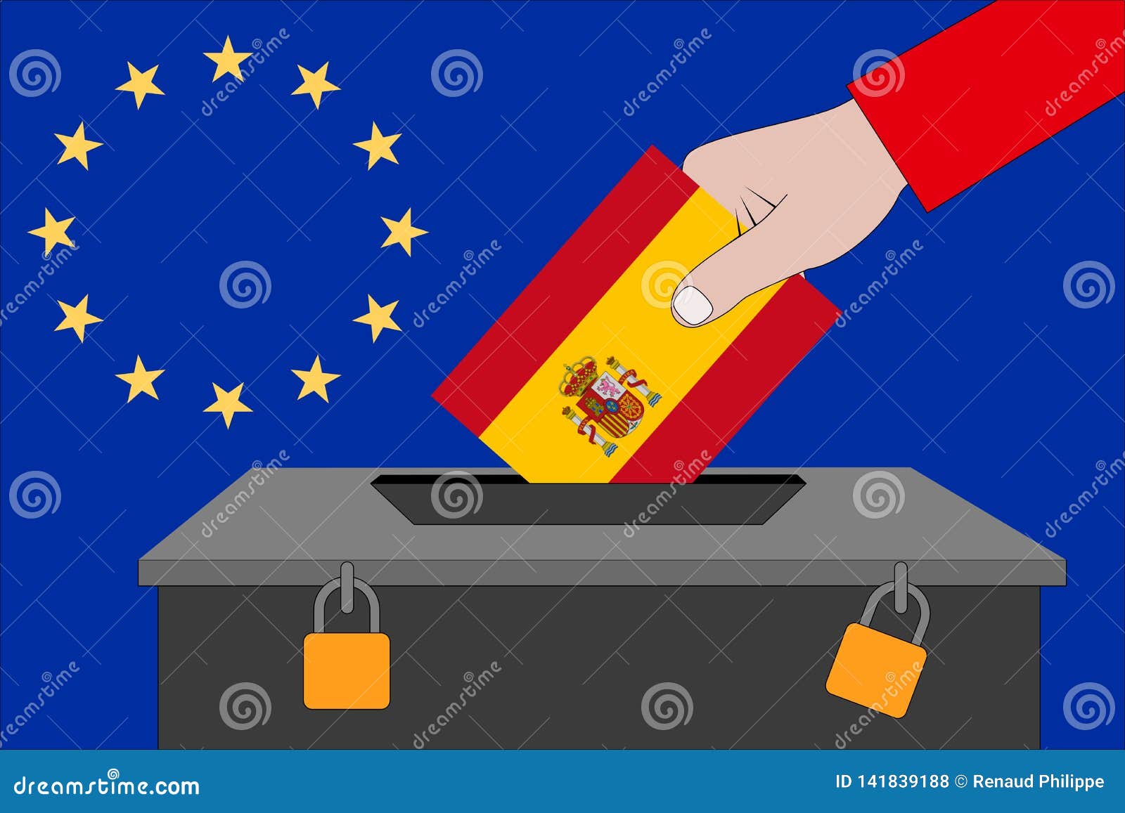 Spain Ballot Box for the European Elections Stock Illustration ...