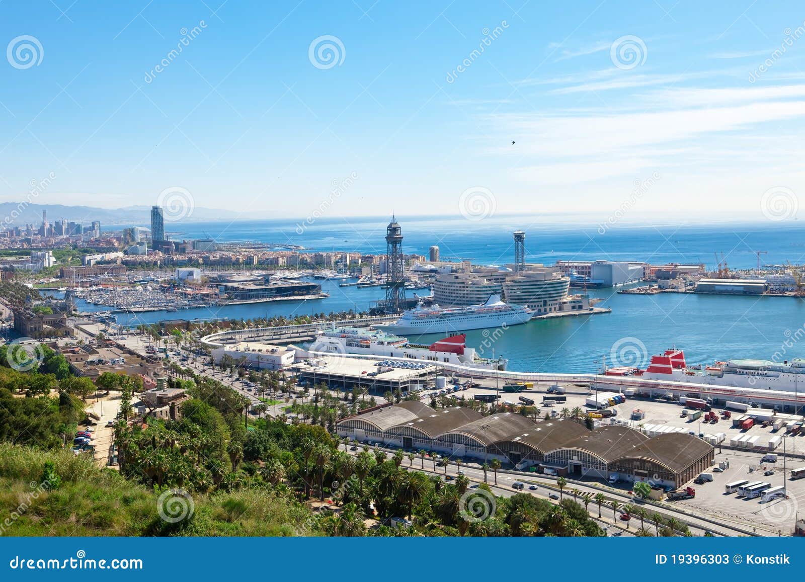 Spain. Barcelona stock image. Image of marina, port, overview - 19396303
