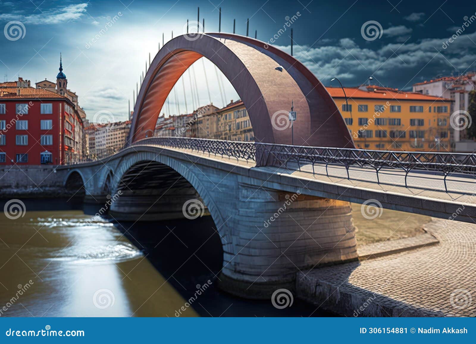 Spain Bilbao, Bridge Arch Bridge Anton San Stock Illustration ...