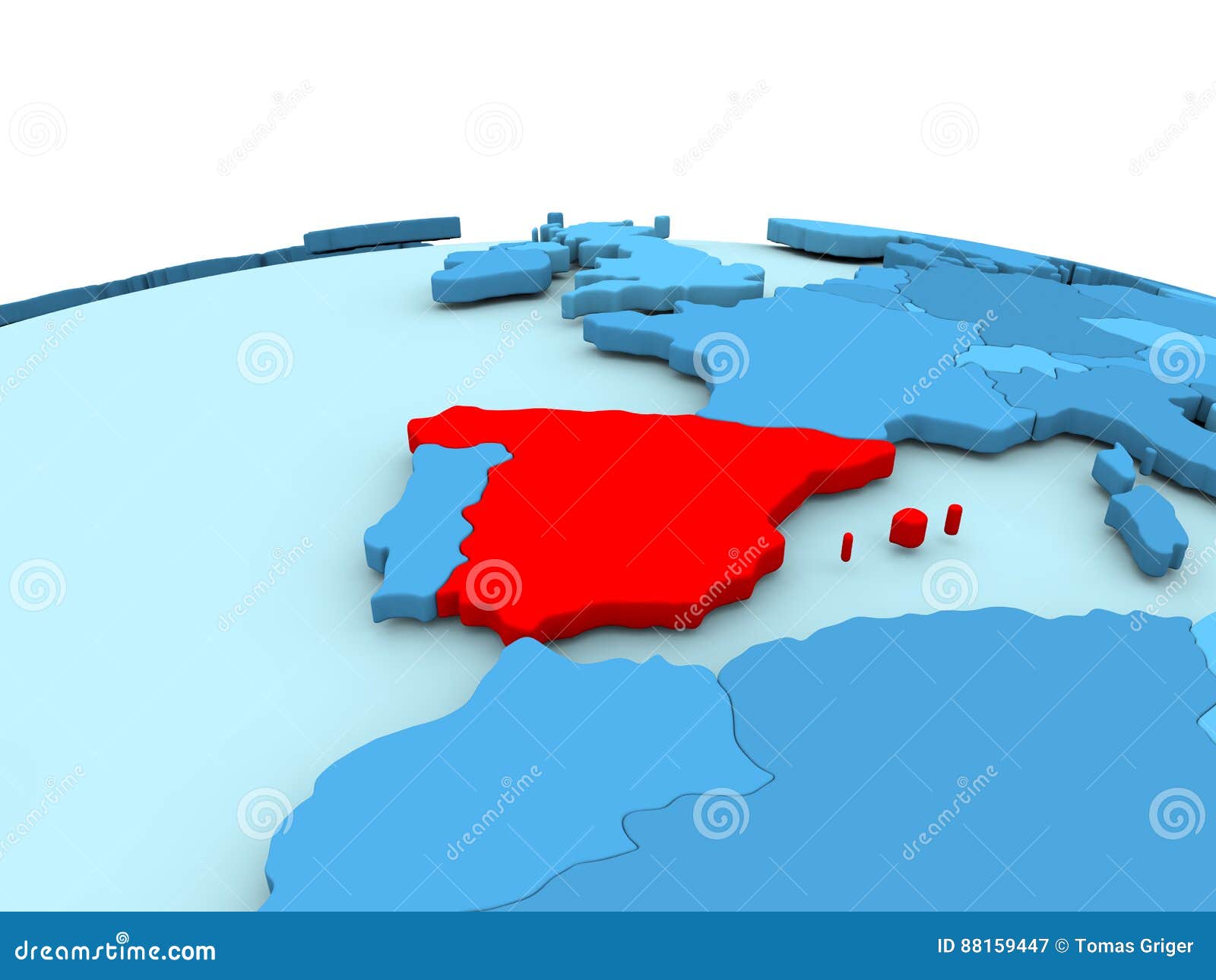 Spain on blue globe stock illustration. Illustration of spanish - 88159447