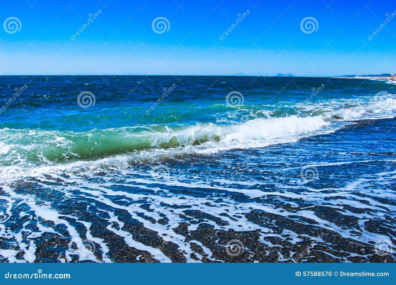 Spain blue sea stock photo. Image of foam, water, blue - 57588570