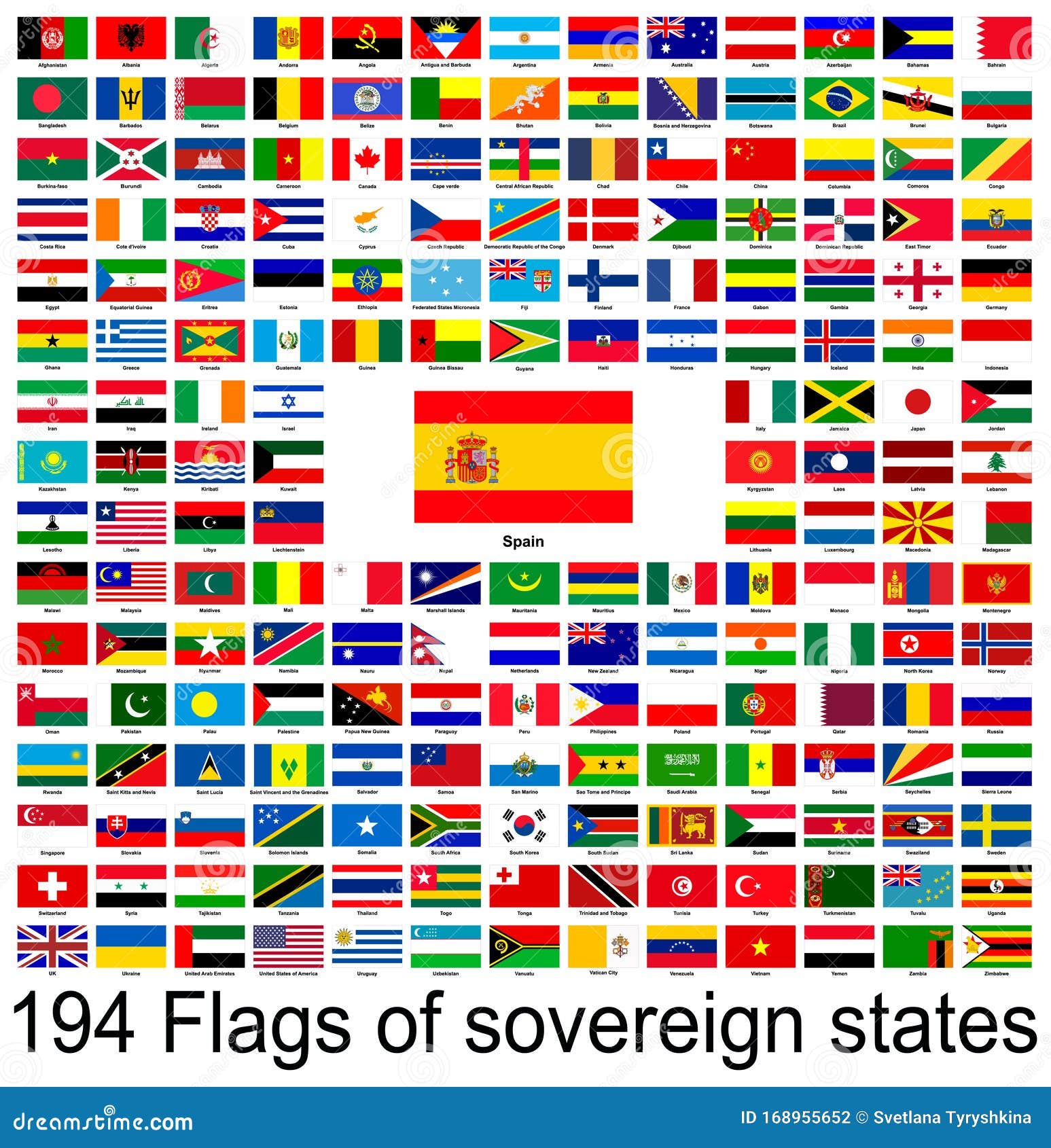 Spain, Collection of Vector Images of Flags of the World Stock Vector ...