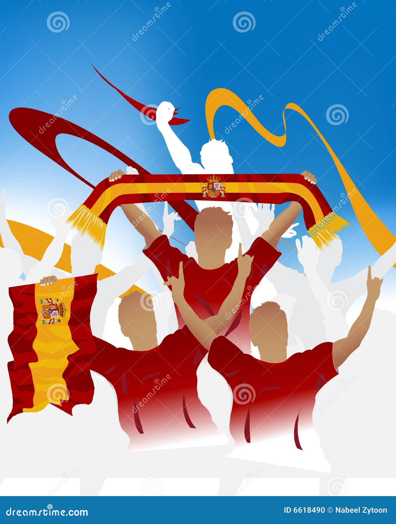 Spain crowd stock vector. Illustration of male, silhouette - 6618490